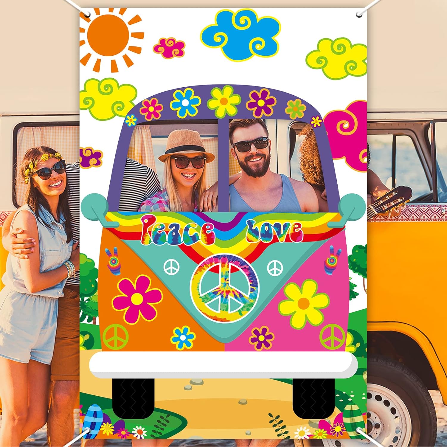 60's Hippie Bus Photo Prop 60s Party Decorations Australia | Ubuy