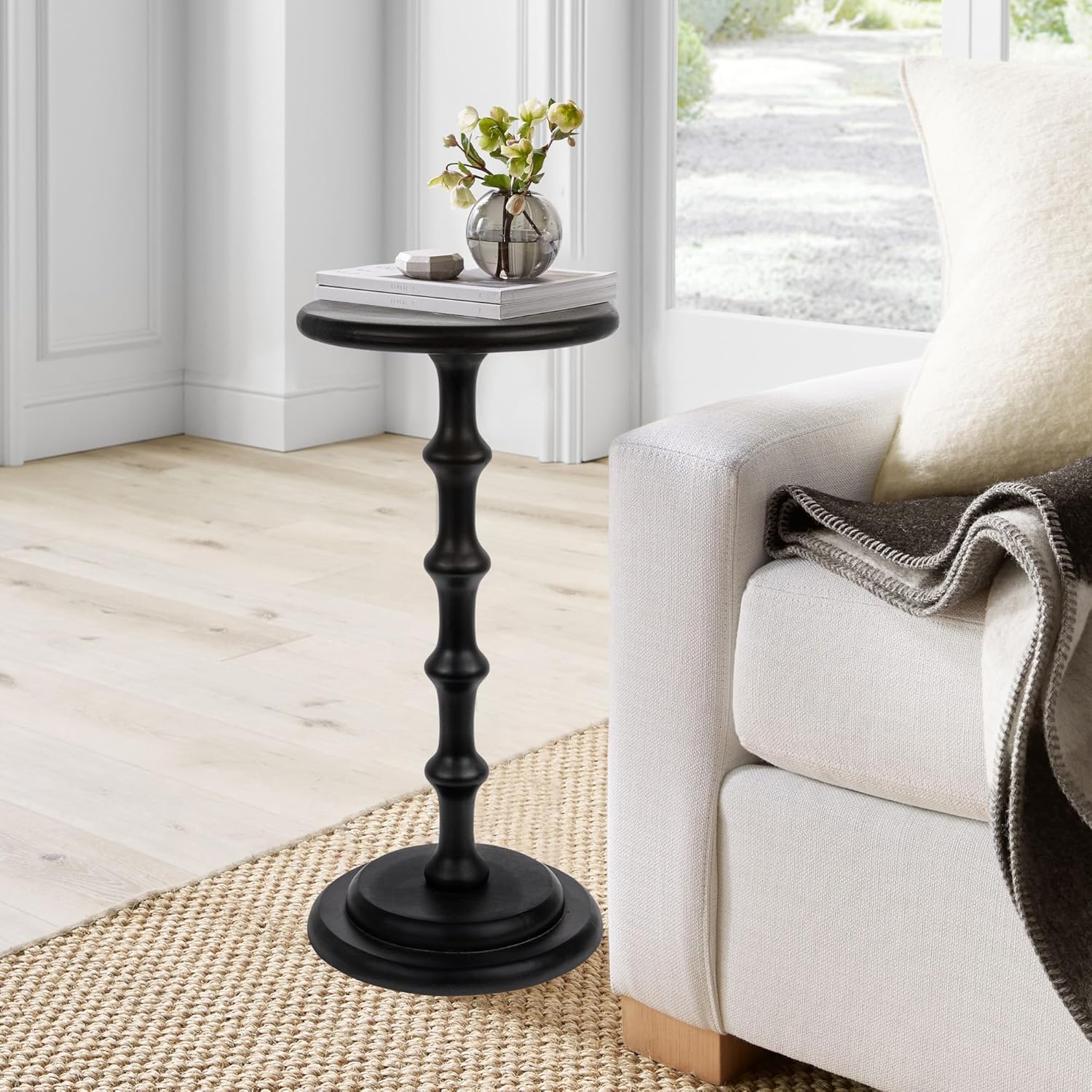 Amazon.com: Creative Co-Op Ergo Pedestal Cocktail Side Table, Black ...