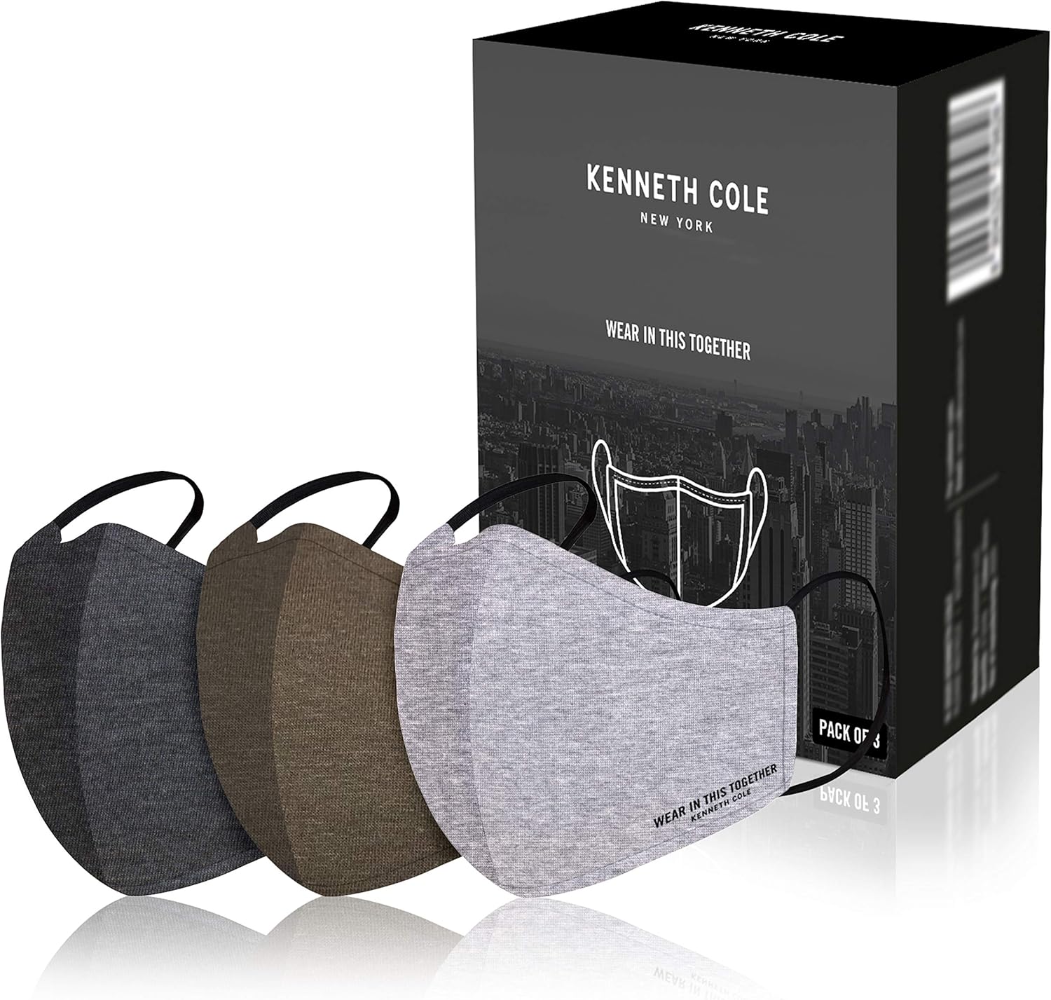 Kenneth Cole Unisex Melange 3 Pack 100% Cotton Anti Pollution Anti Dust ...