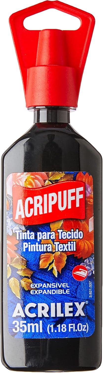 Acrilex ACRIPUFF HEATPUFF Fabric PAINT-35ML, Black, 35 mililitros ...