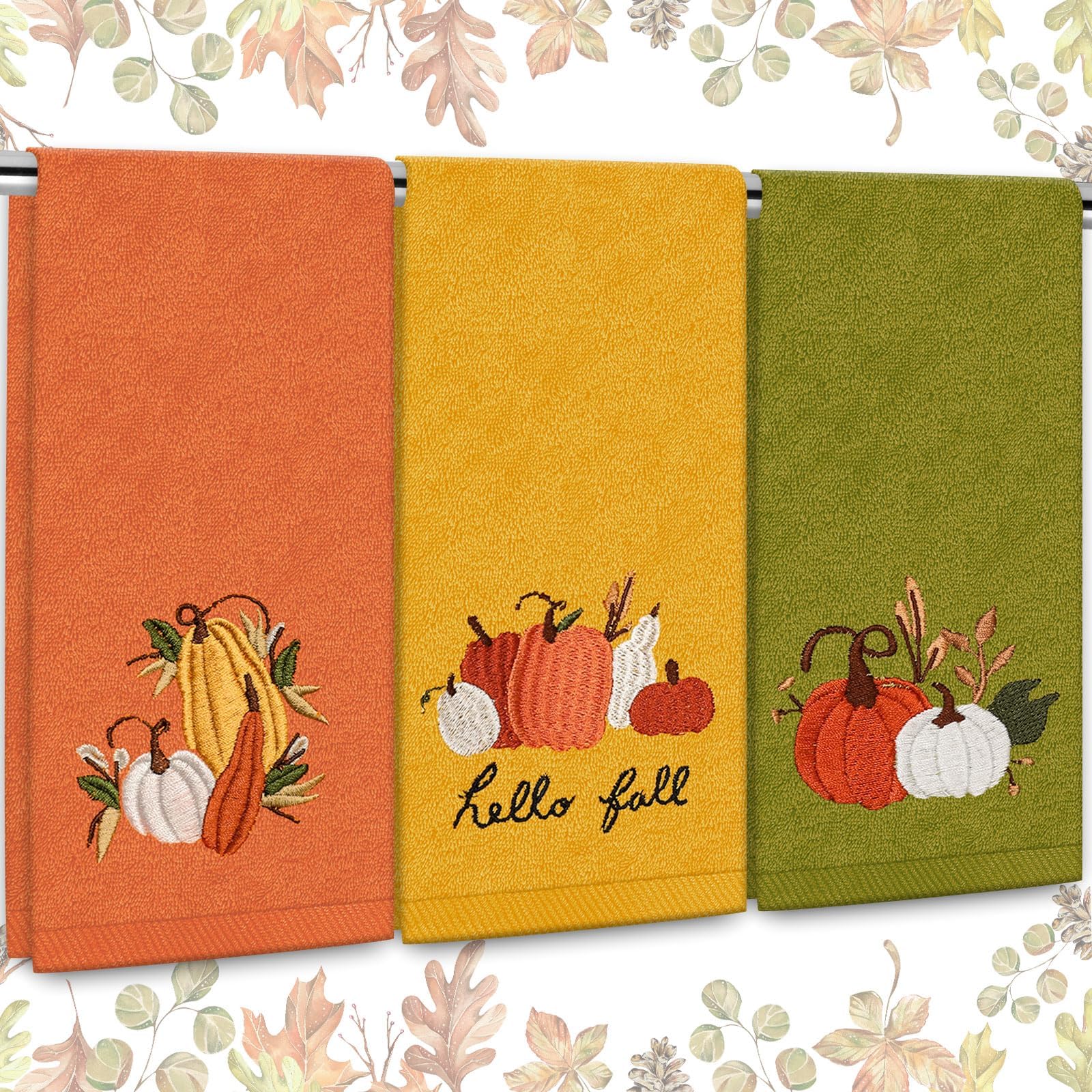 Amazon.com: FIicy Black Fall Kitchen Towels Set of 2, Black Autumn Fall ...