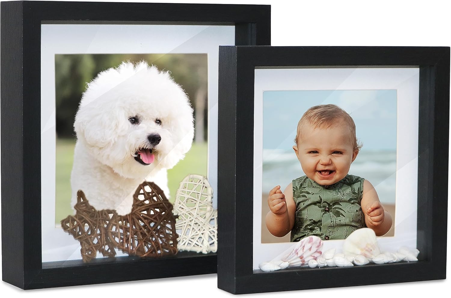 Amazon.com - Shampsen Black Shadow Box Frame 8x8 7x7 Square Box Frame ...