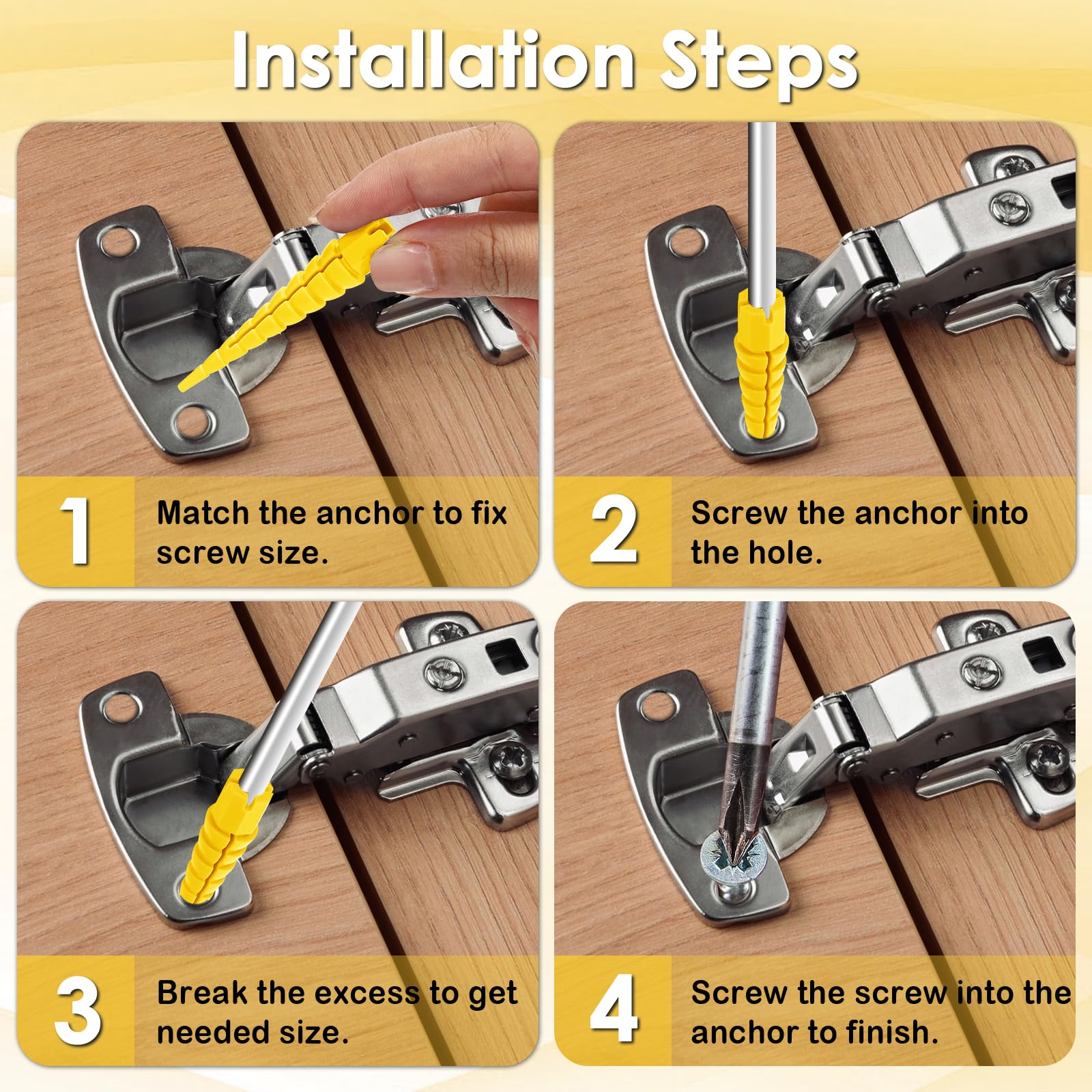 Snapklik.com : 25PCS Stripped Screw Hole Repair Kit For Wood, Door ...