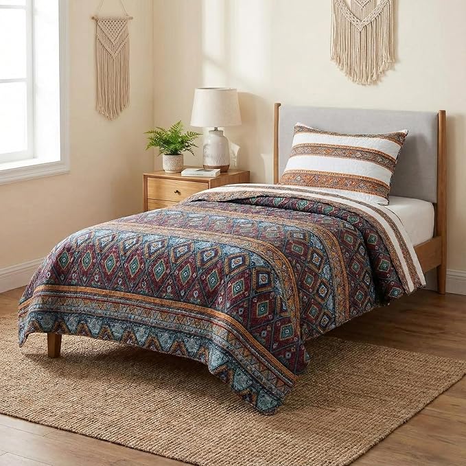 Amazon.com: DaDa Bedding Southwestern Aztec Bedspread Set - Bohemian ...