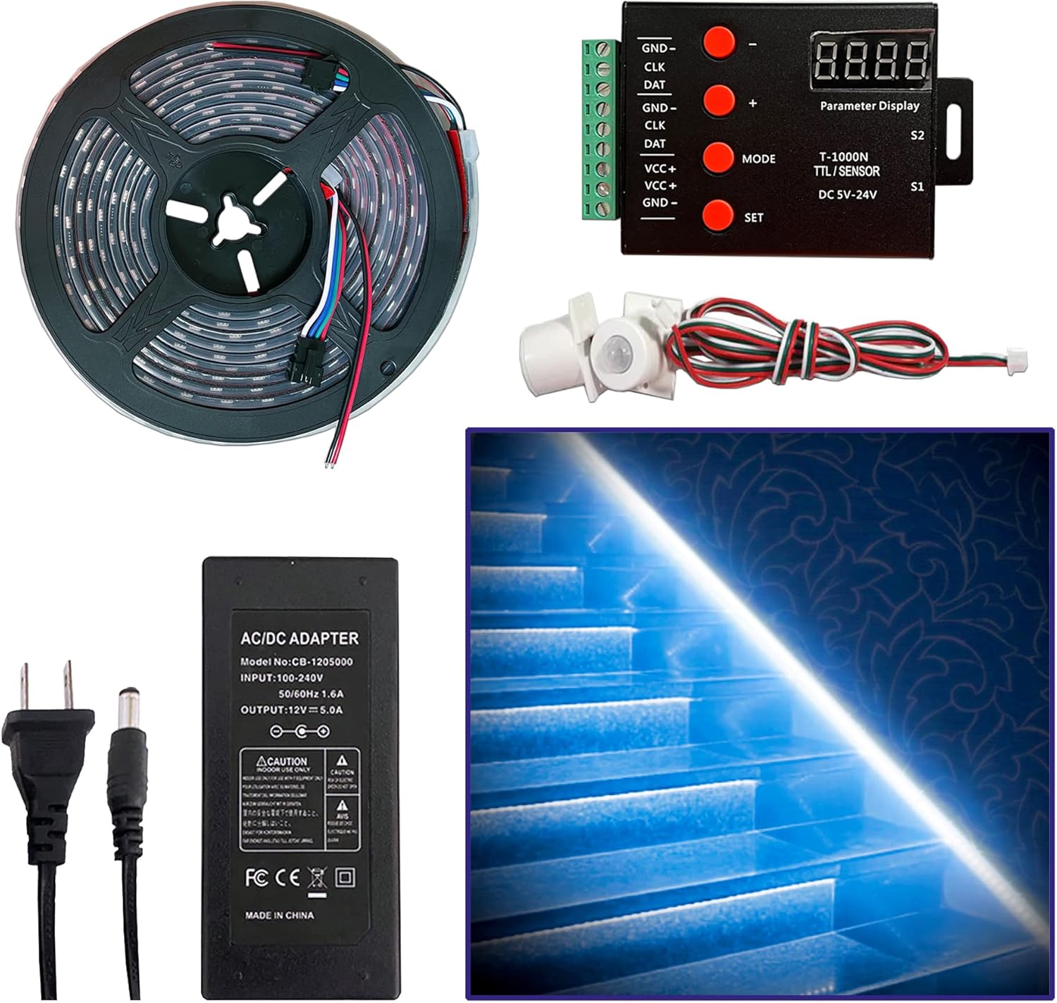 Flowing Water Two-Way Sensor Color Stair Light, Philippines | Ubuy