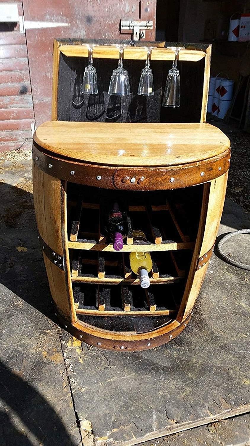 Cheeky Chicks The George recycled whisky cask wine rack and glass ...