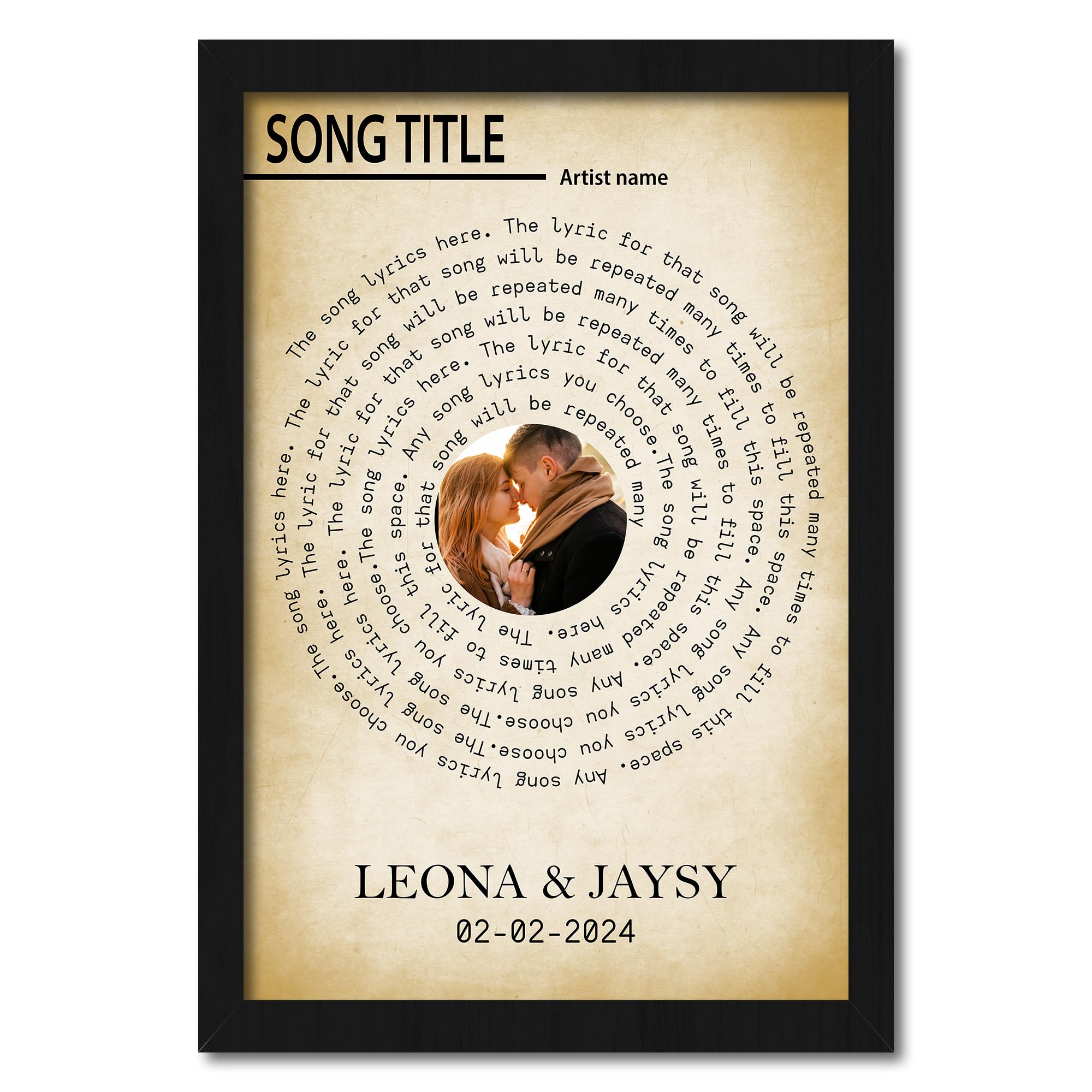 Amazon.com: FLOCHIL Personalized Song Lyrics Wall Art, Personalized ...