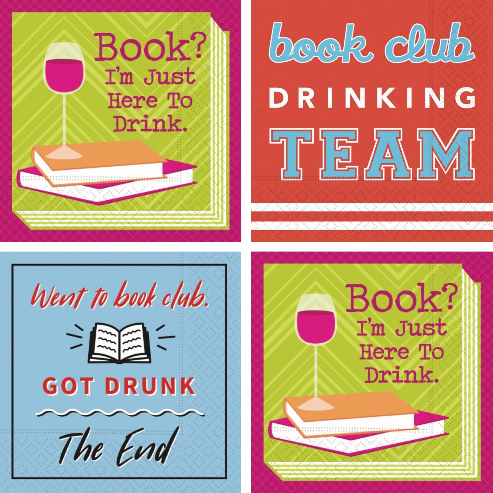 Amazon.com | Cocktail Napkin Bookclub - Book Cocktail Napkins Book Club ...