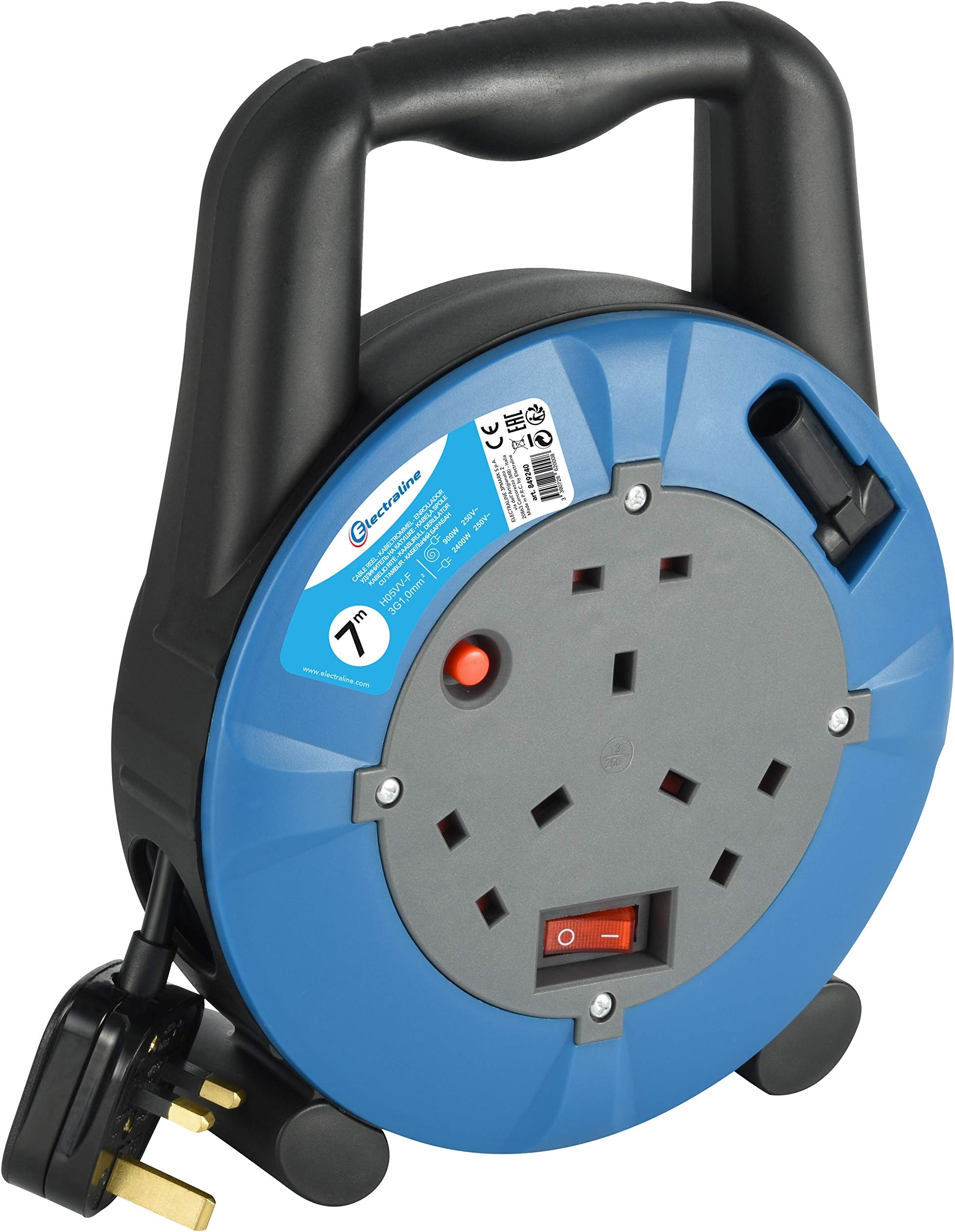 Masterplug Pro-XT Four Socket Medium Cassette Cable Reel with Winding ...