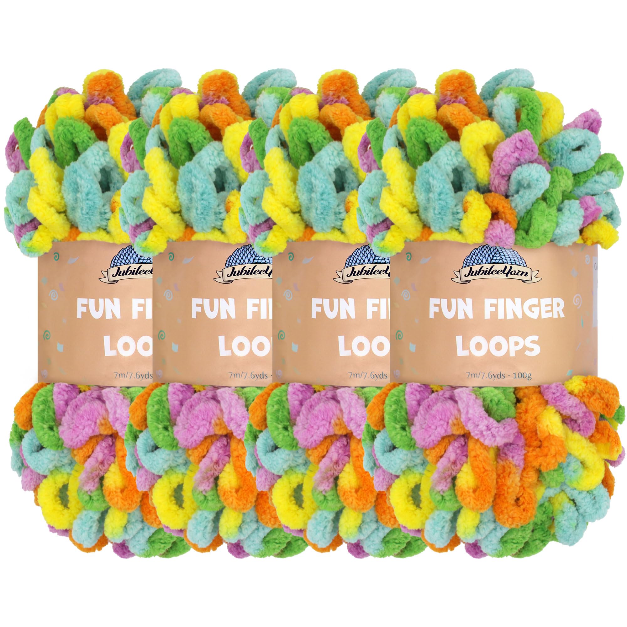 Amazon.com: JubileeYarn Fun Finger Loops Yarn - Jumbo Polyester - 100g ...