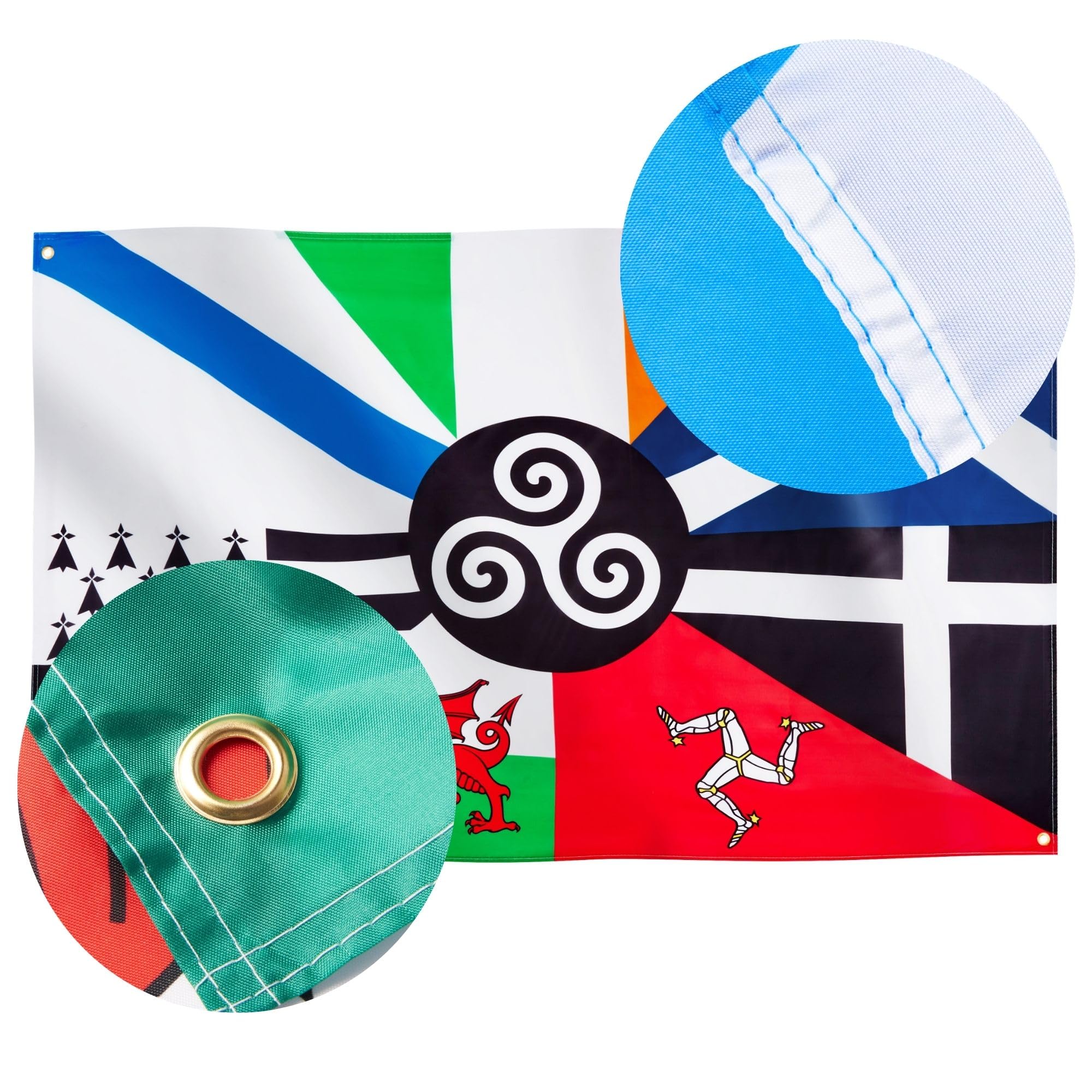 Runesol Celtic Nations Flag, 91x152cm, 3ft x 5ft, 4 Grommets, Eyelet In ...