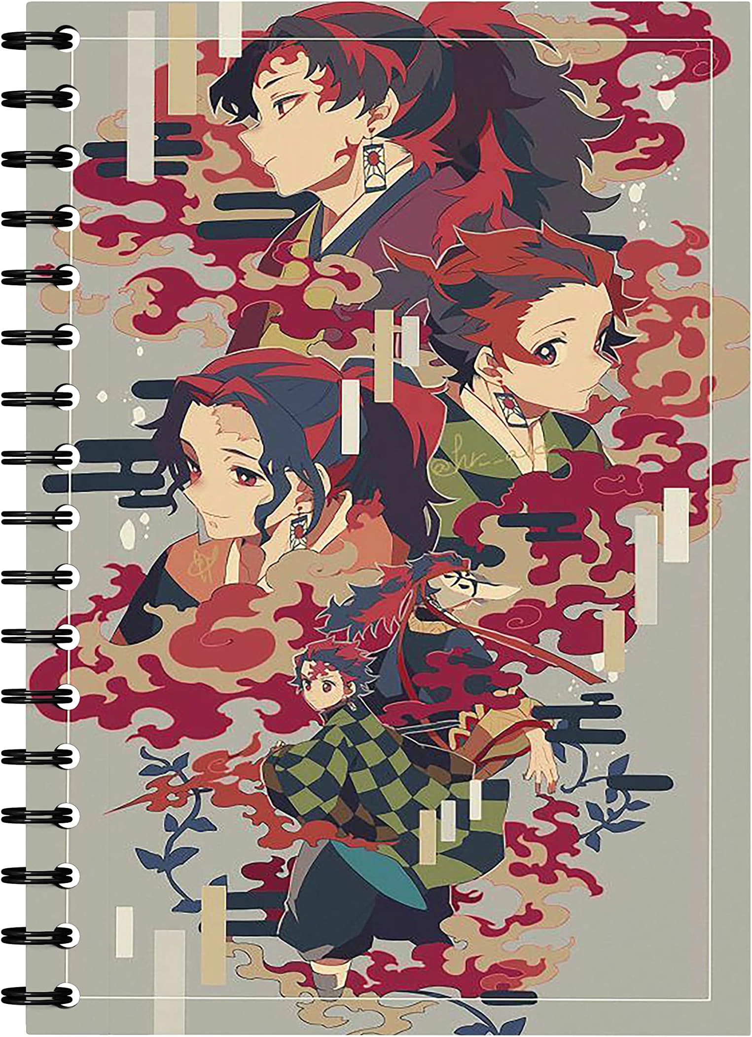 AMBER CRAFTS Demons Slayer Anime Tanjiro A5 6 x 9 Inch Spiral Notebook ...