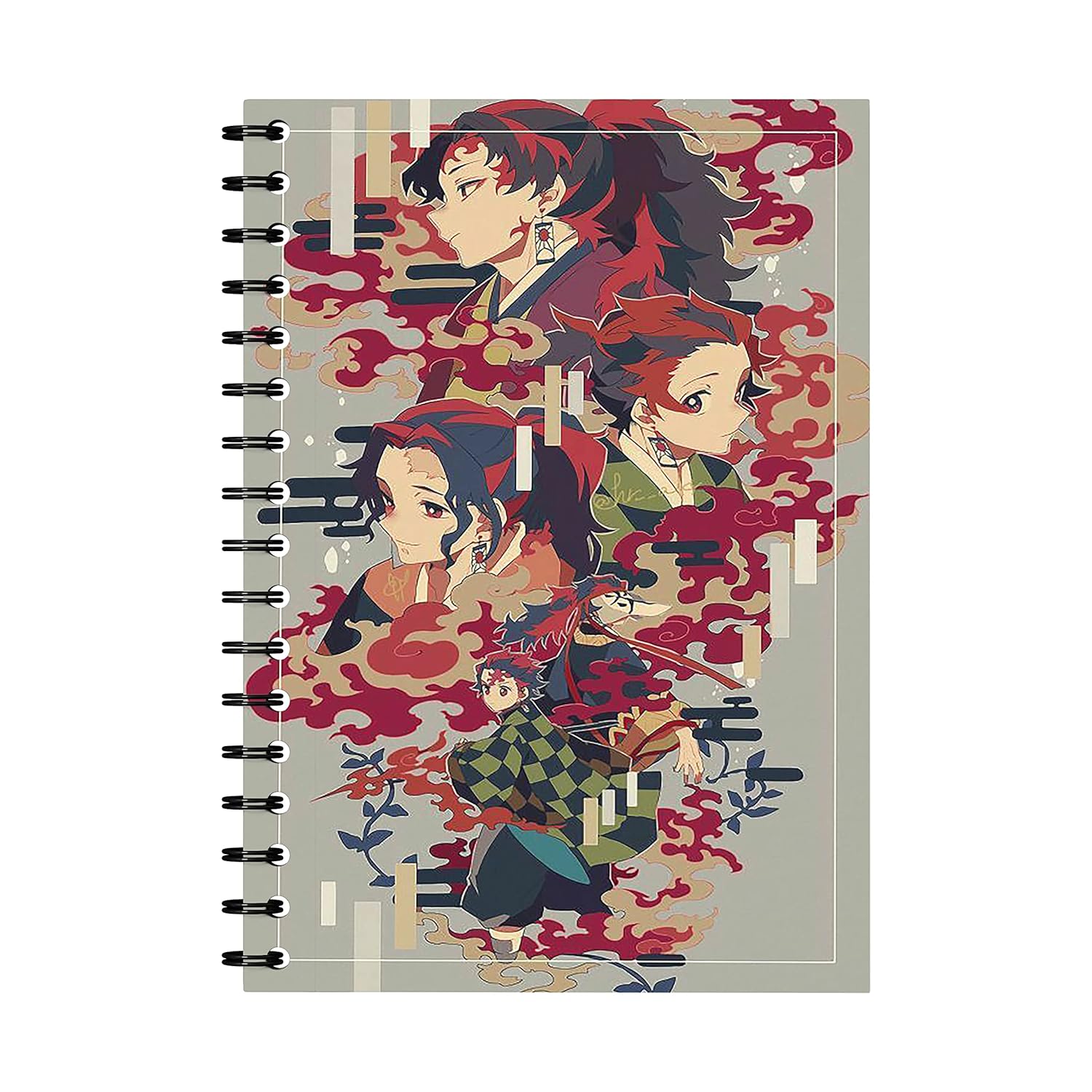 AMBER CRAFTS Demons Slayer Anime Tanjiro A5 6 x 9 Inch Spiral Notebook ...
