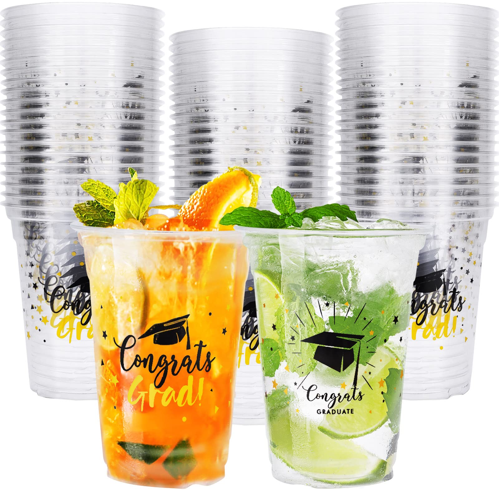 Amazon.com: Whaline Graduation Cups Plastic 12oz Congrats Grad ...