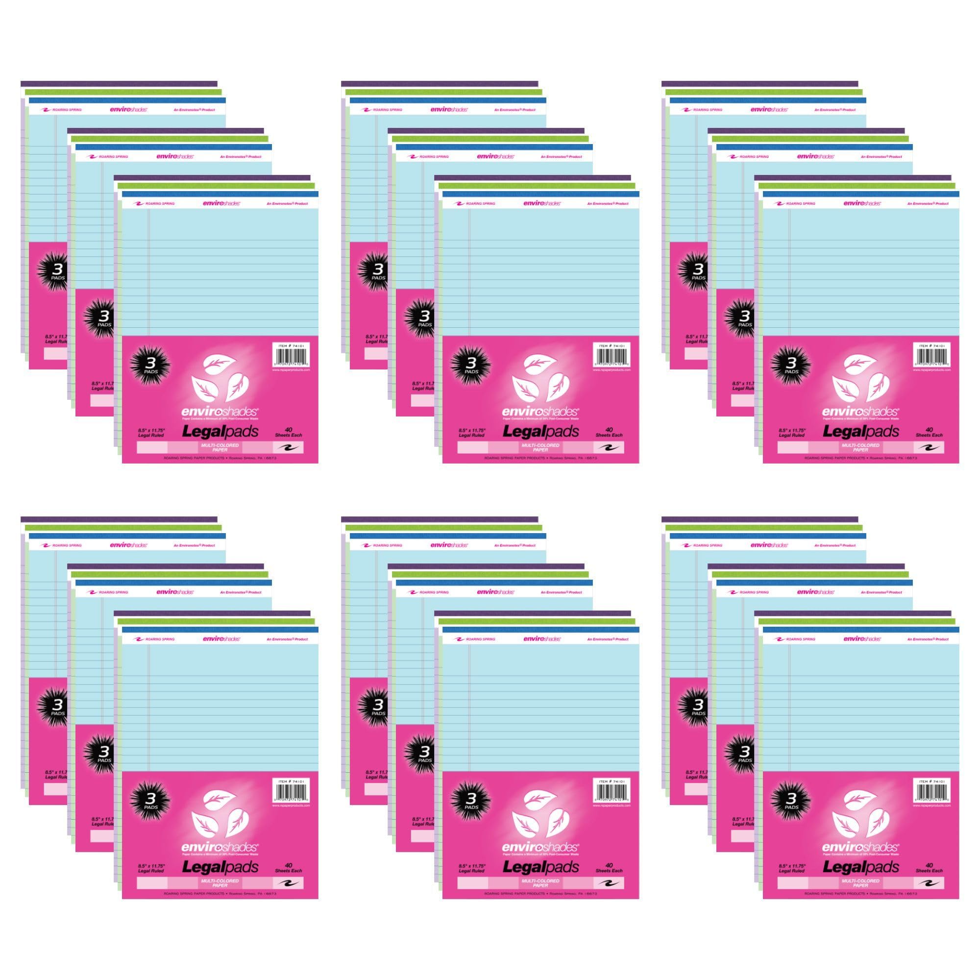Snapklik.com : Roaring Spring Recycled Colored Legal Pads, Case Of 54 ...