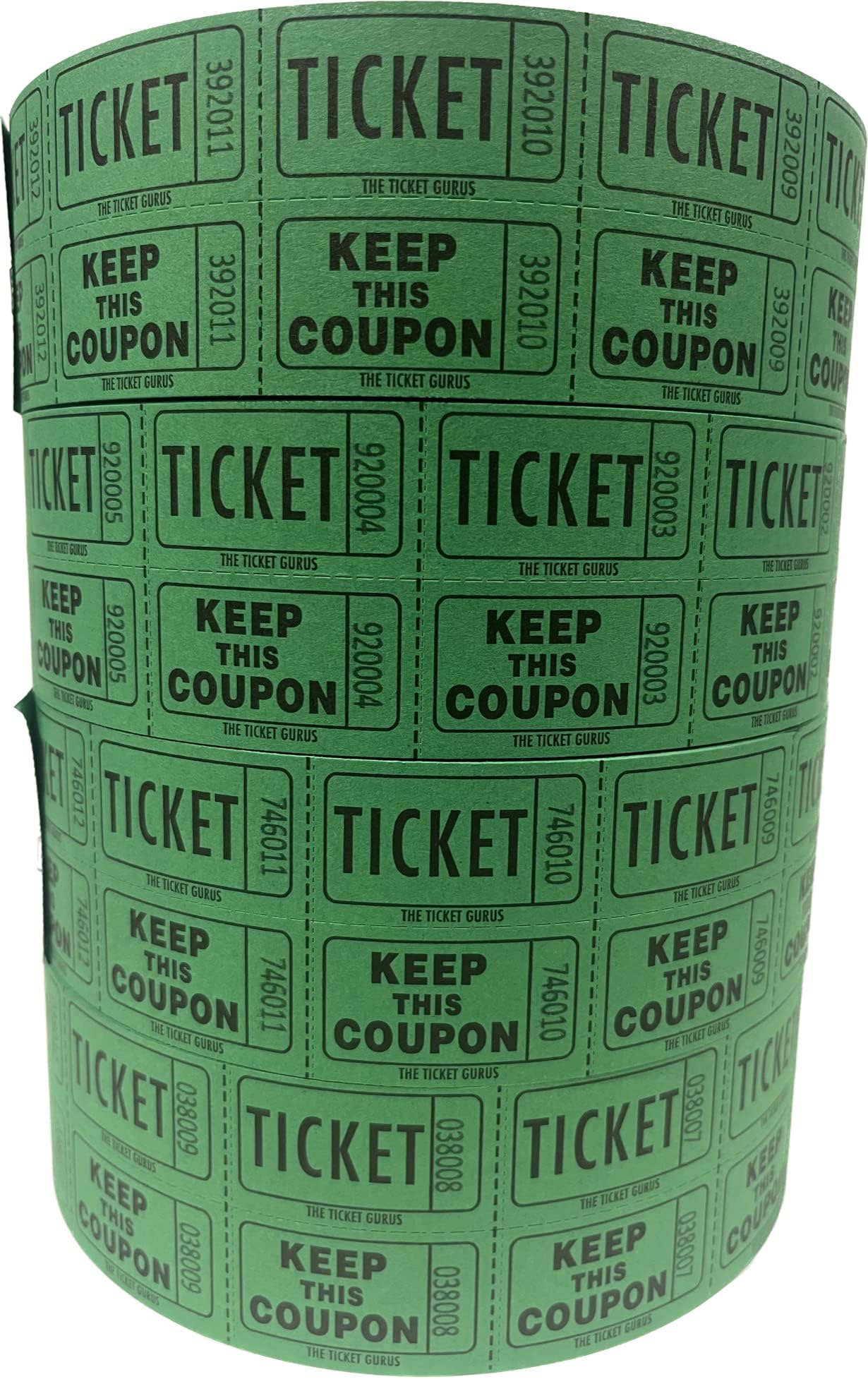 Amazon.com : The Ticket Gurus-Raffle Tickets - (4 Rolls of 2000 Double ...