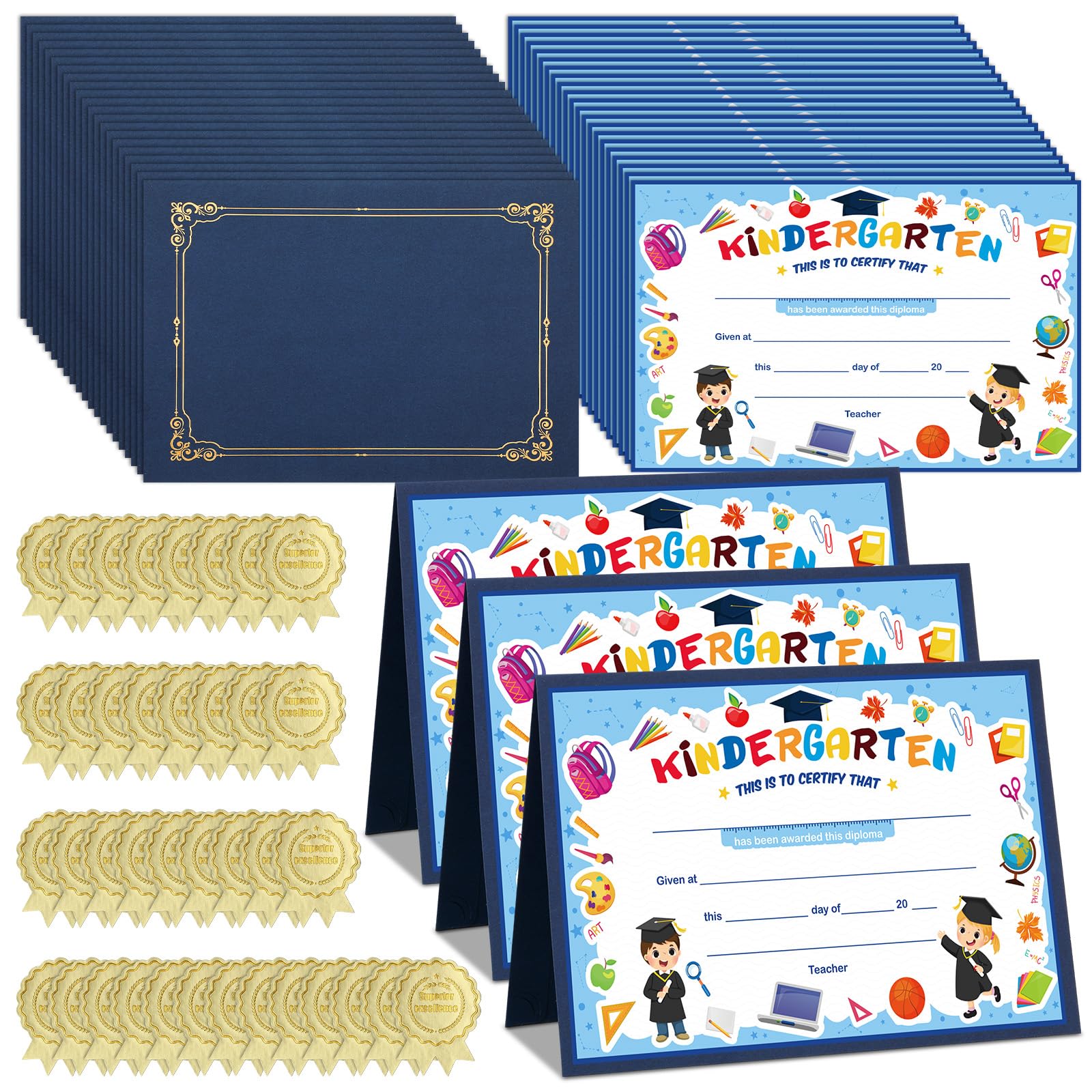 Karenhi 108 Pcs Kindergarten Diplomas Preschool Graduation Award ...