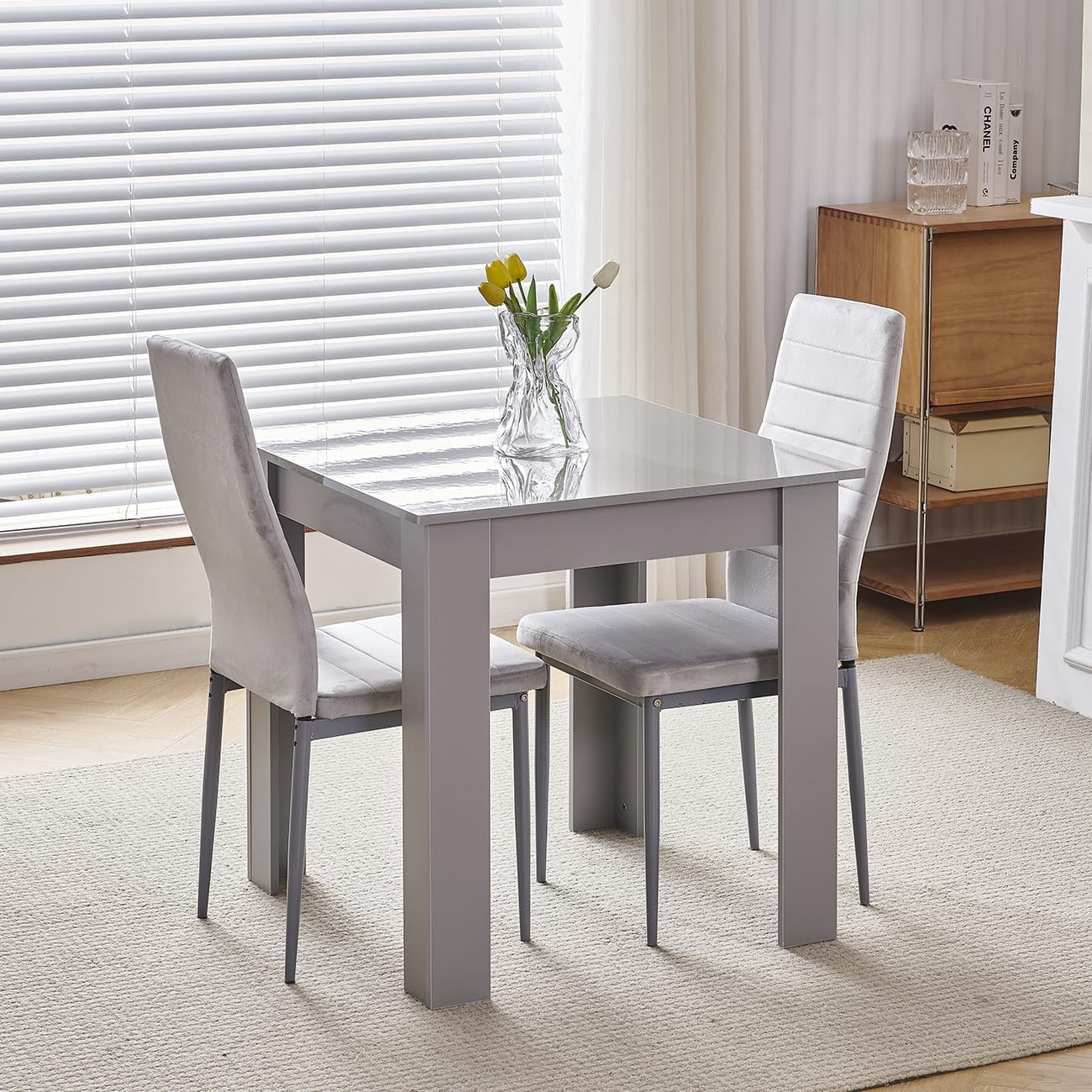 Hallowood Furniture Ledbury Small White Painted Dining Table and Chairs ...