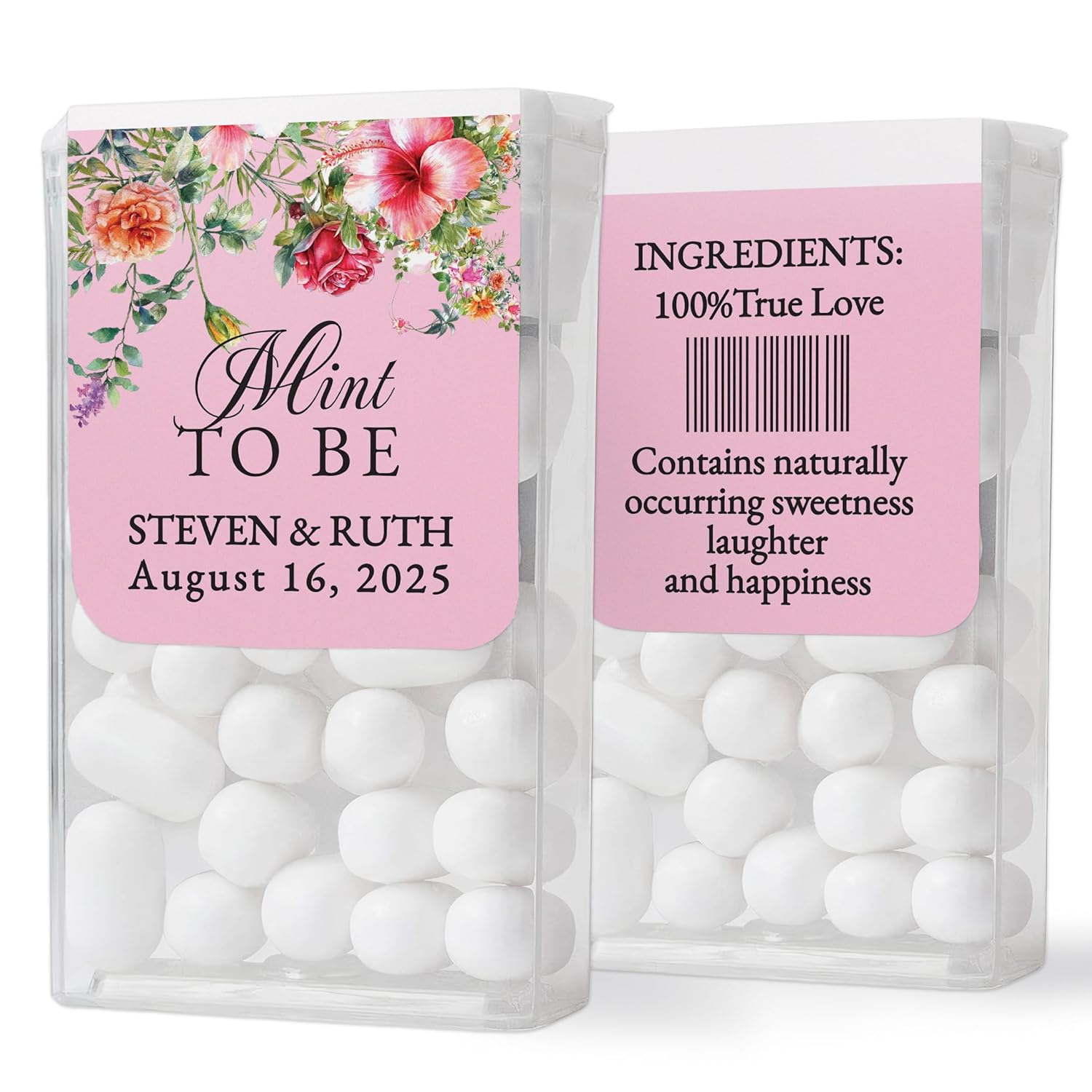 Amazon.com: XOXOKristen 25 PCS Personalized Pink Mint to Be Wedding ...