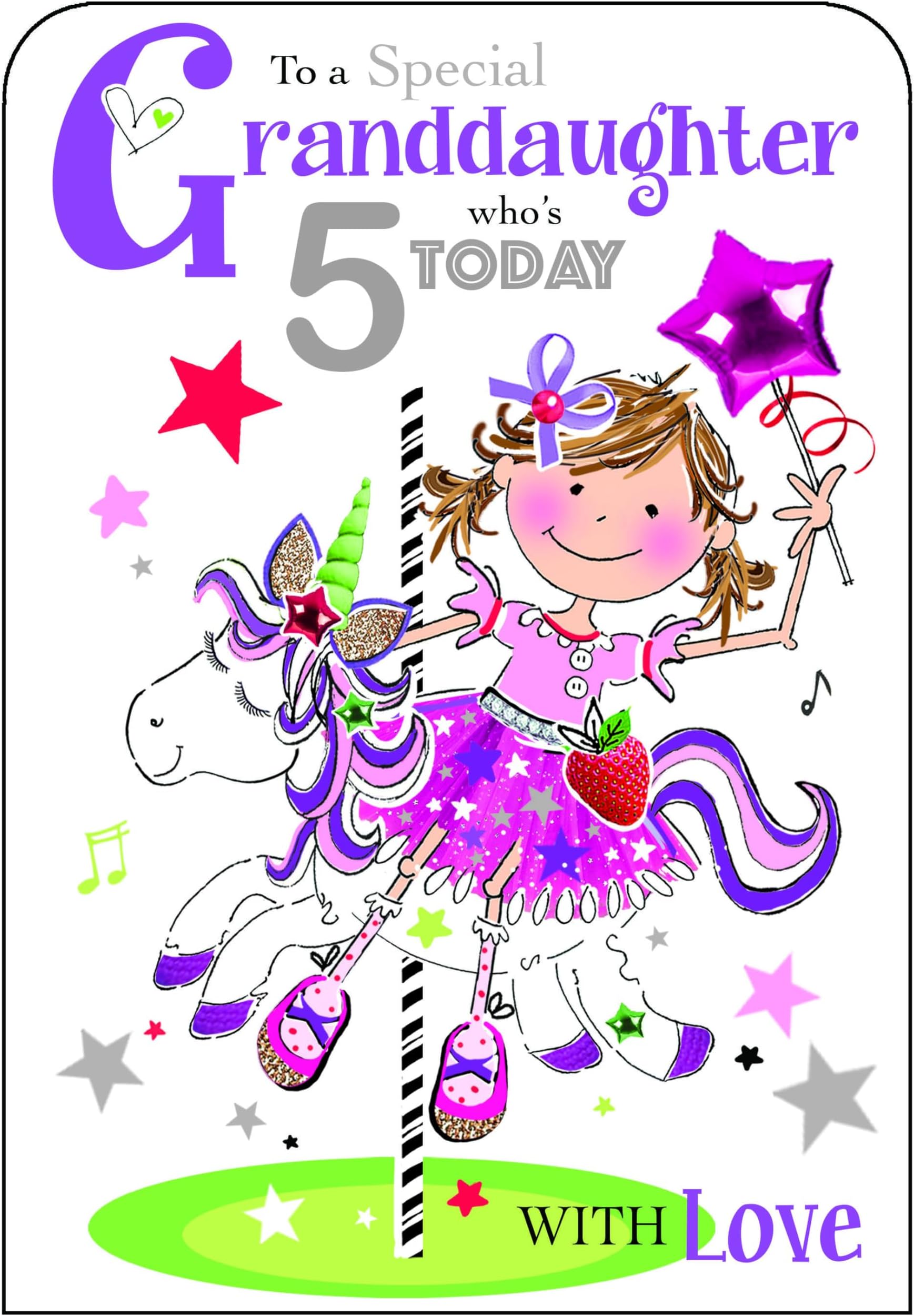Granddaughter Age 5 Birthday Card - 5th Birthday - Special ...