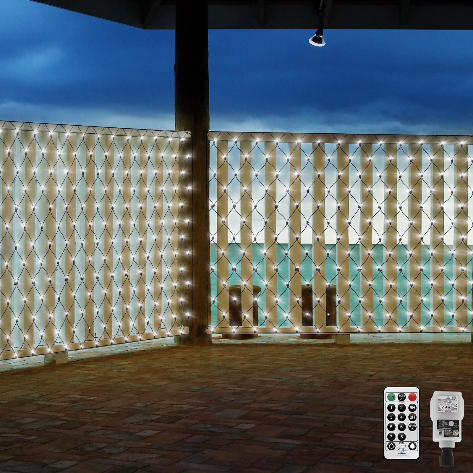 CORST 4.5X1.5M Outdoor Net Lights for Bushes Garden Tree Lights Plug in ...