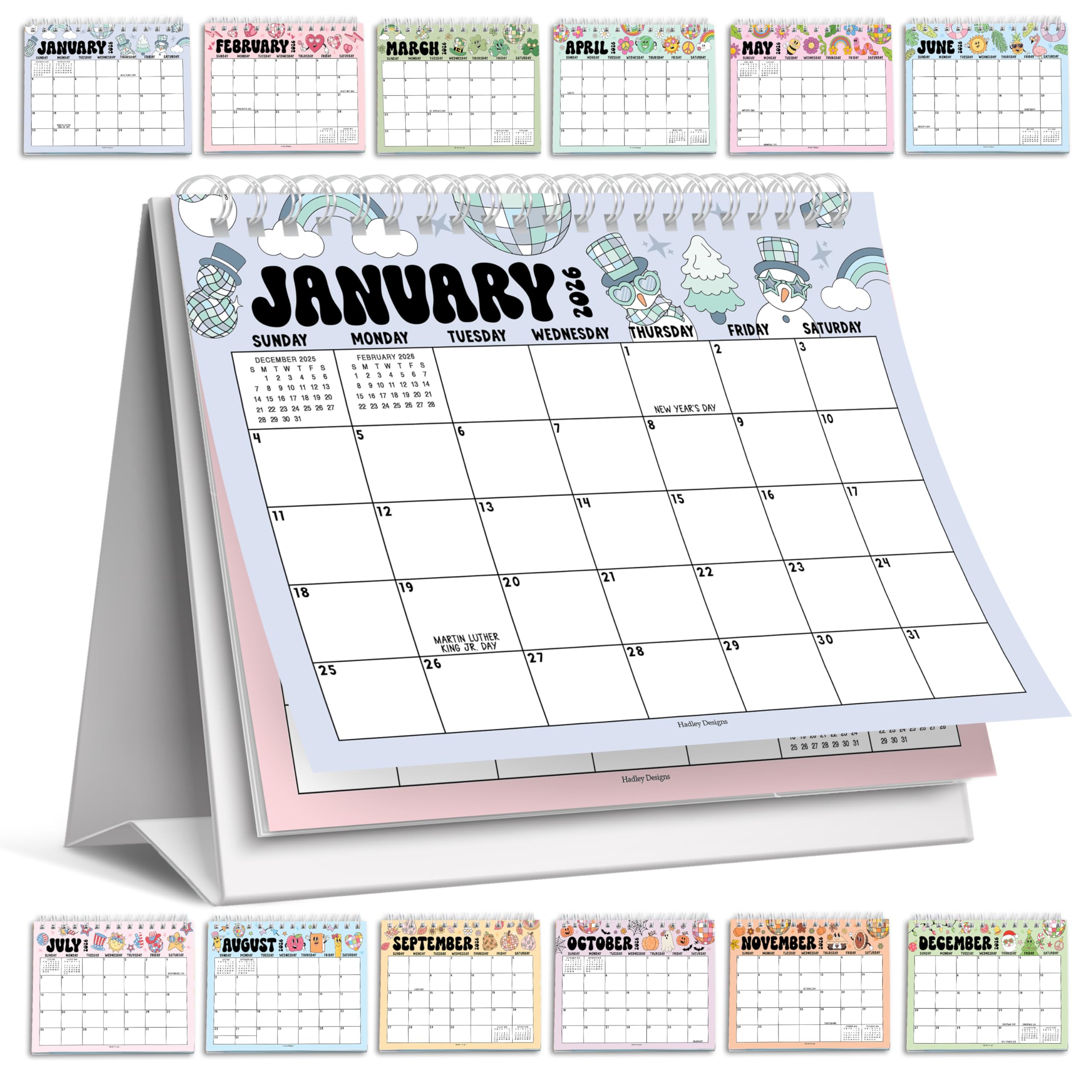 Snapklik.com : Small Desk Calendar 2026-2027 - Standing Flip Desk ...