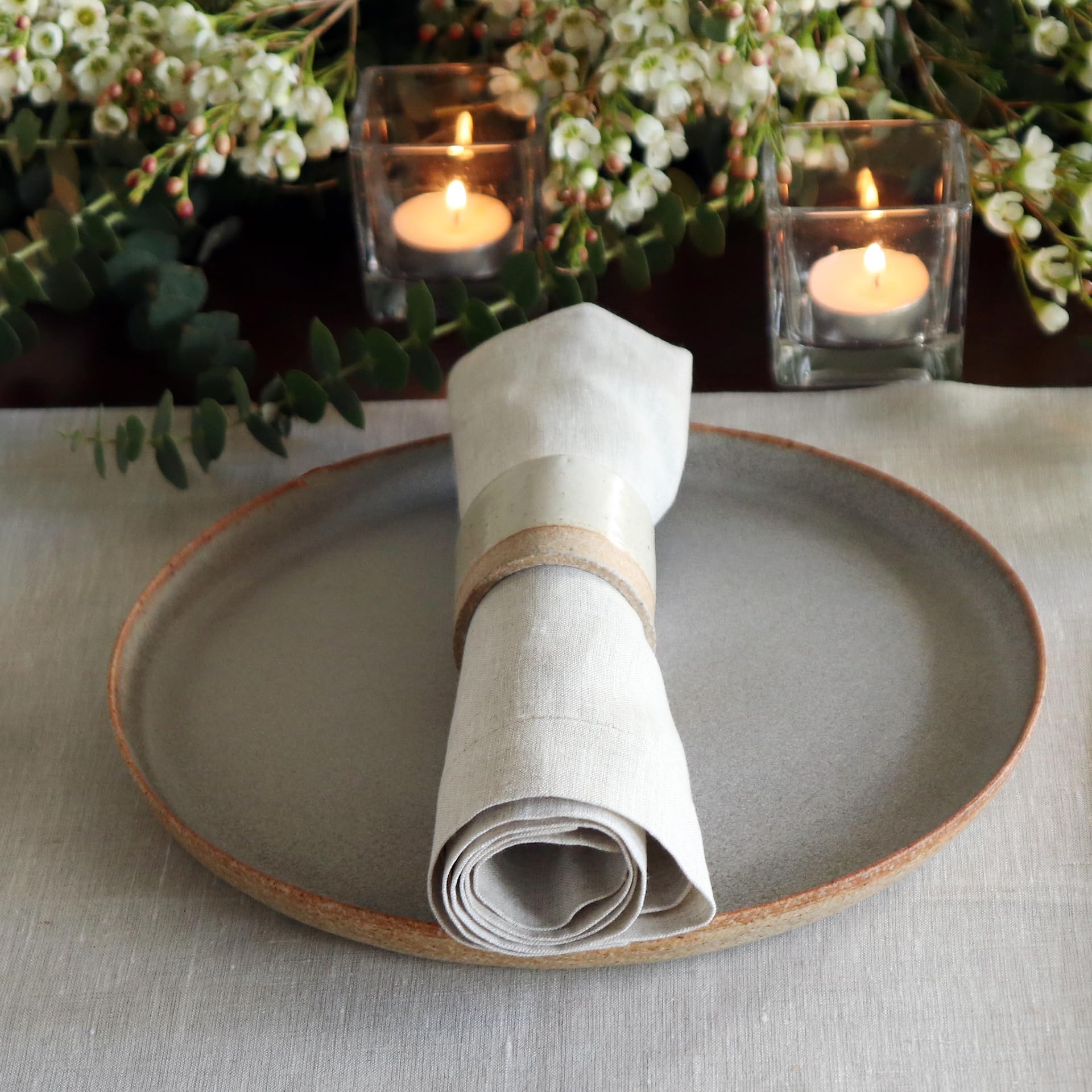 Amazon.com: Huddleson Natural Linen Napkin 20x20 (Set of Four) Luxury ...