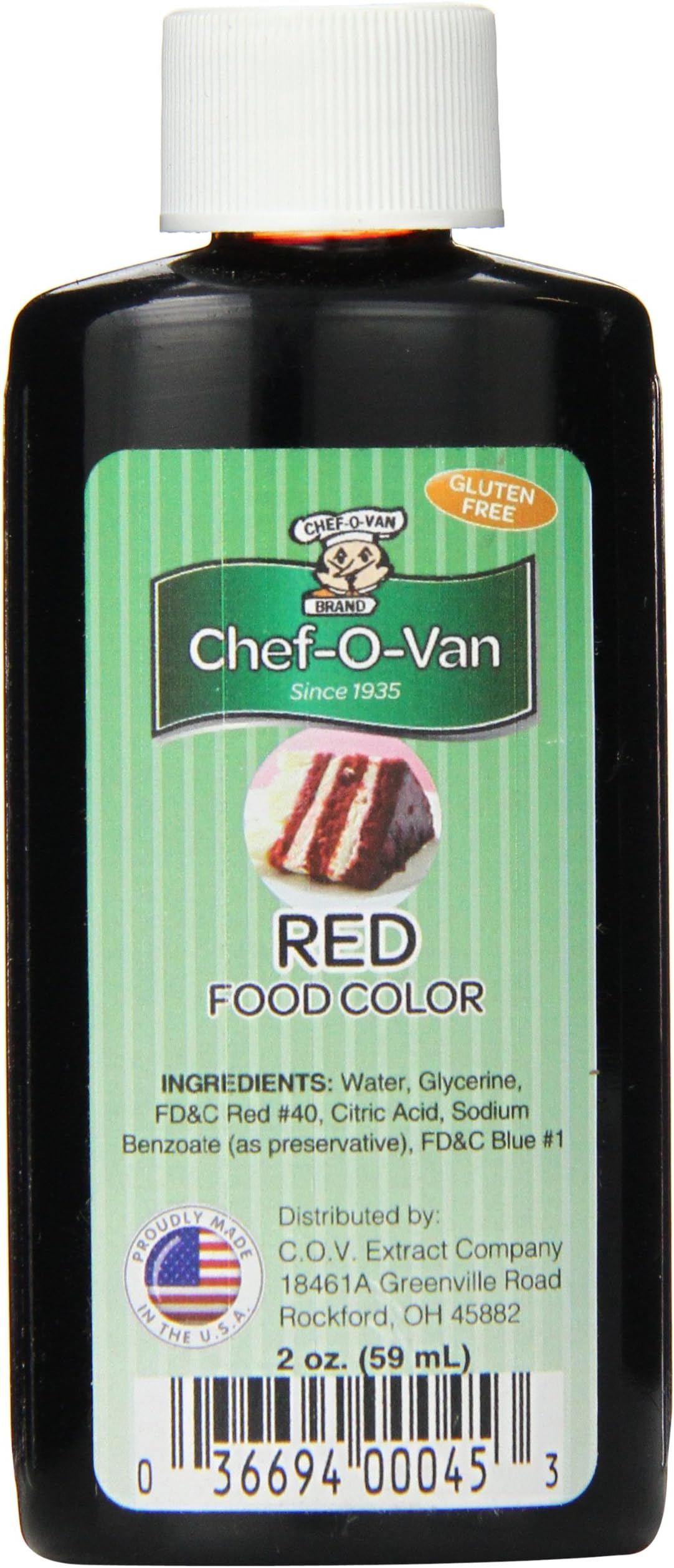 Amazon.com: Chef-O-Van Food Coloring, Red, 2 Ounce : Grocery & Gourmet Food