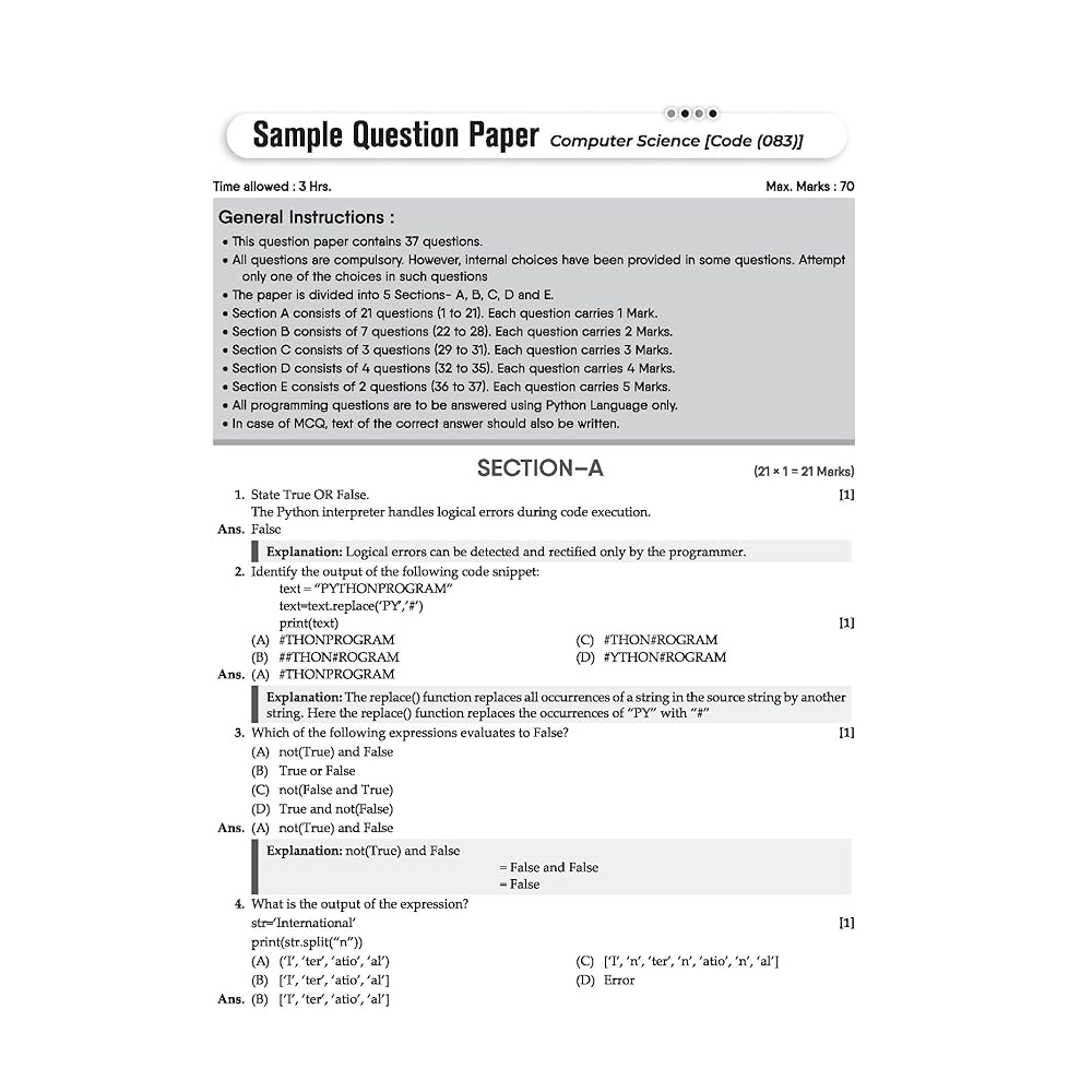 Gurukul By Oswal Computer Science Sample Papers for Philippines | Ubuy