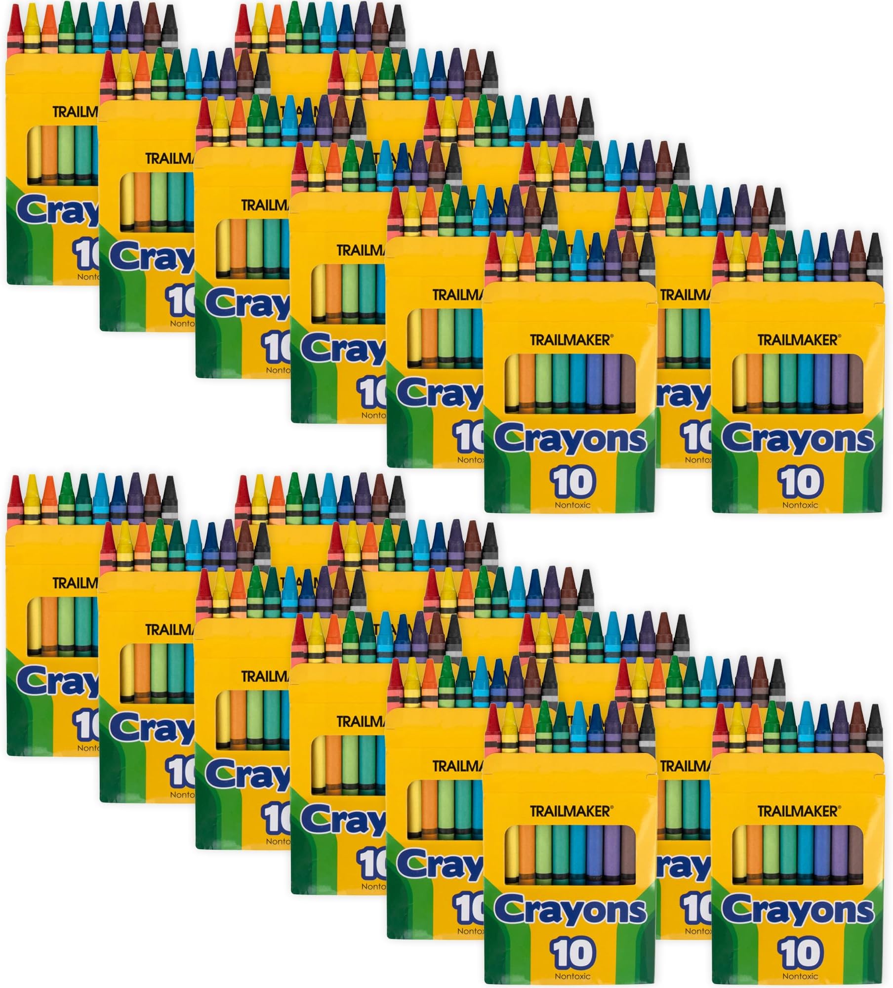Amazon.com: Trail maker 25 Pack Crayons Bulk for Kids, Party Favors ...