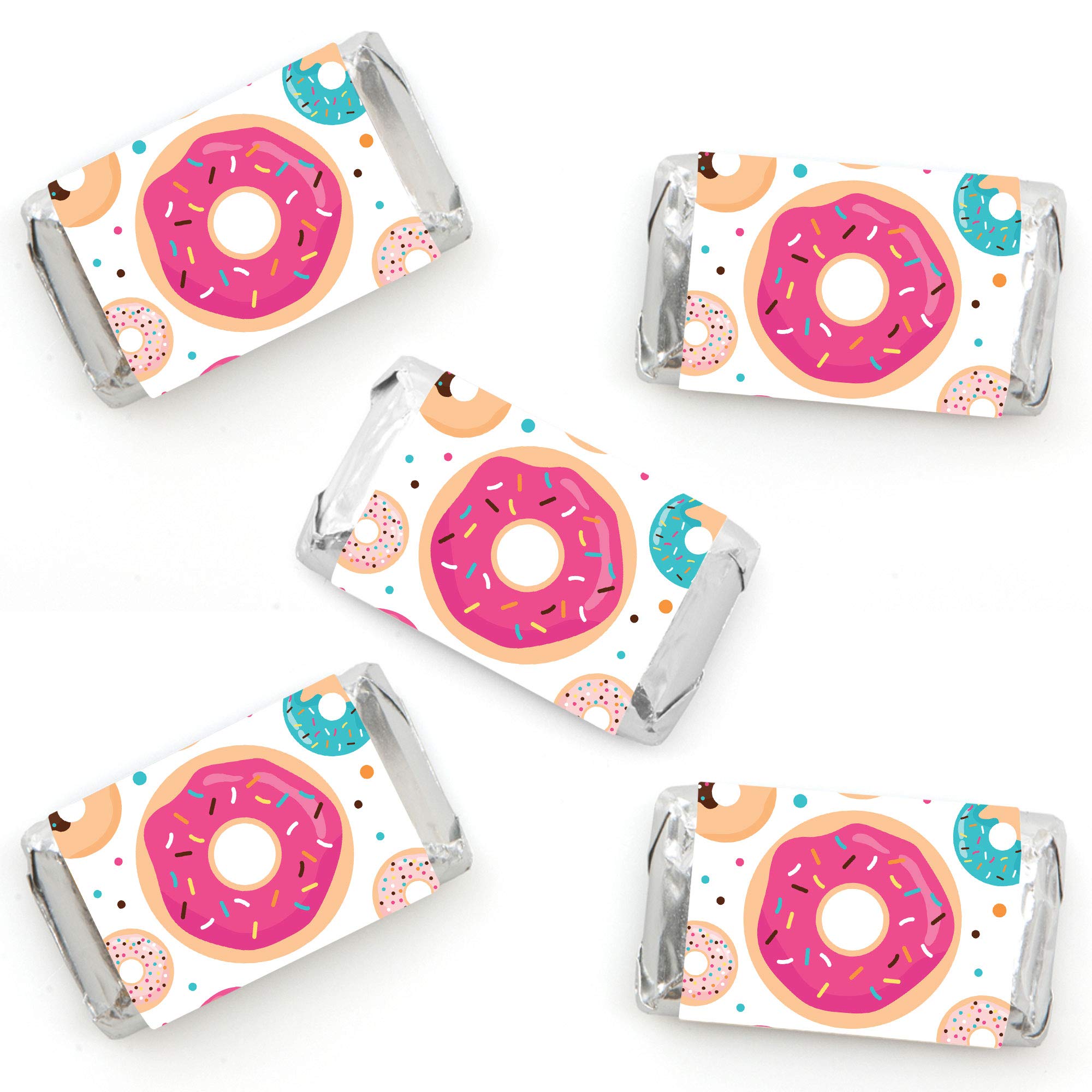 Amazon.com: Big Dot of Happiness Donut Worry, Let’s Party - Mini Candy ...