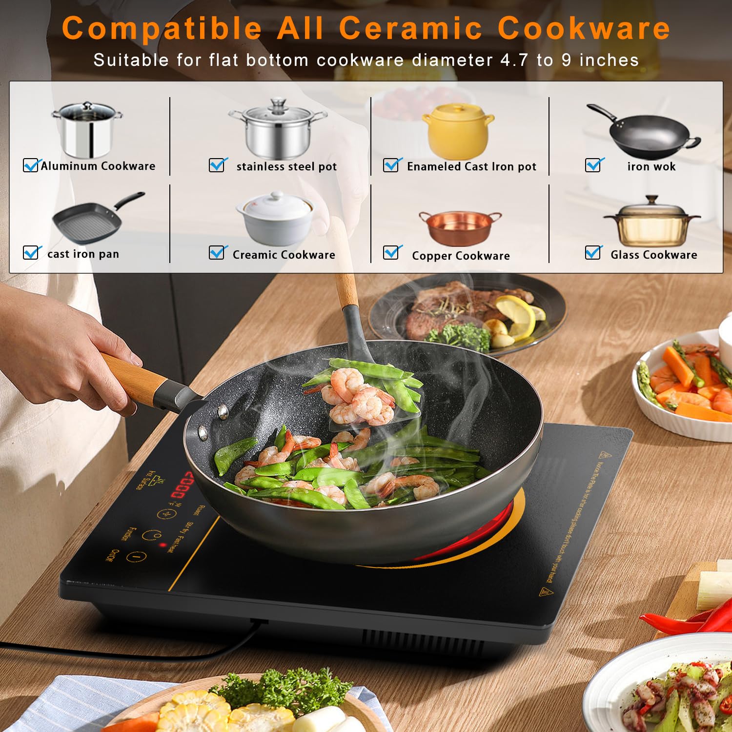 Snapklik.com : Karinear Portable Electric Cooktop, Electric Stove ...