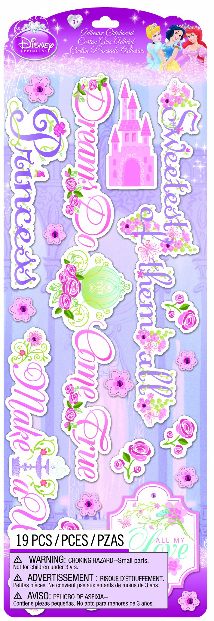 Amazon.com: EK Success Brands Disney Chipboard Stickers, Princess Titles