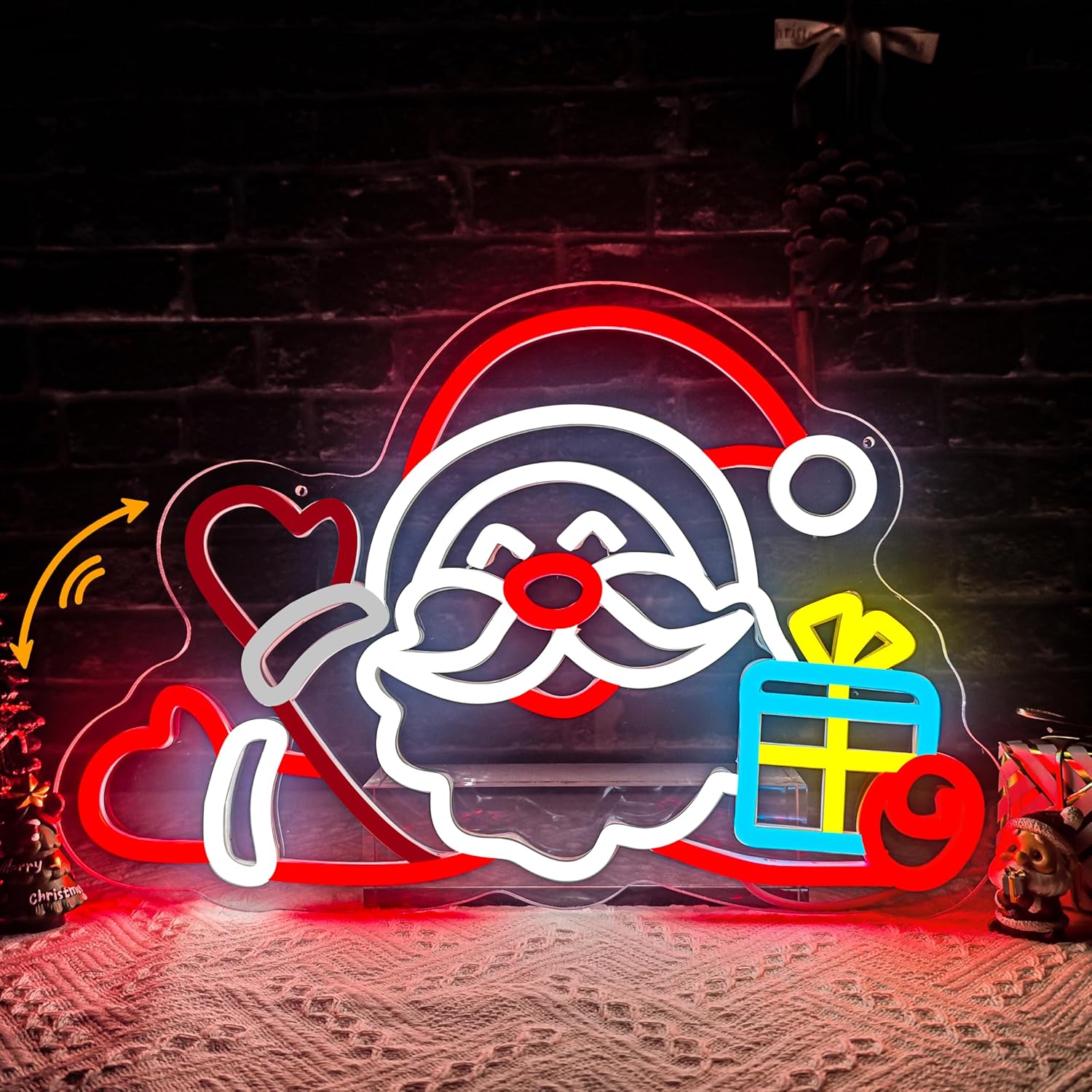 Waving Santa Neon Sign Christmas Neon Sign for Wall Decor Santa Claus ...