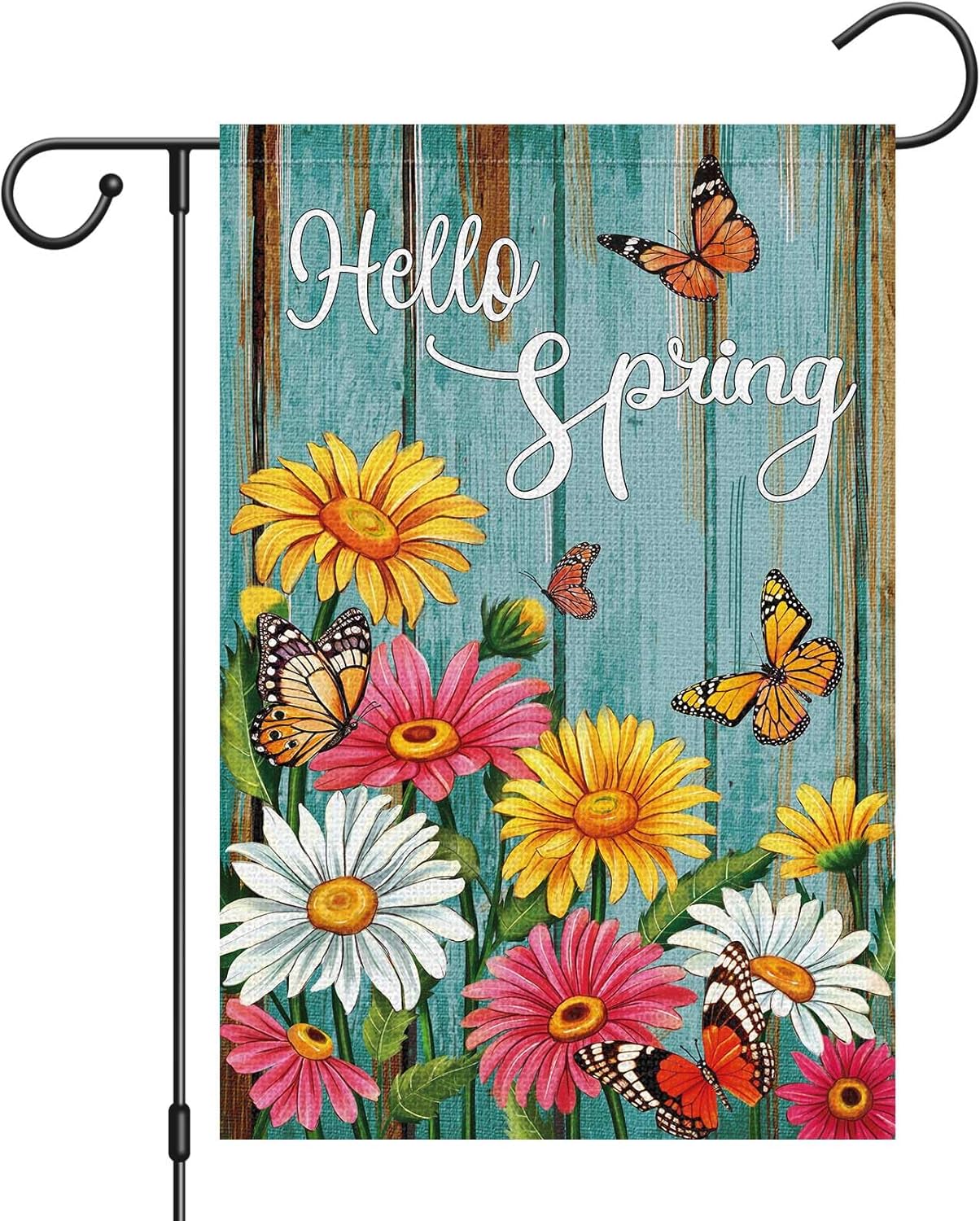 Amazon.com : Heyfibro Hello Spring Garden Flag Spring Summer Daisy ...
