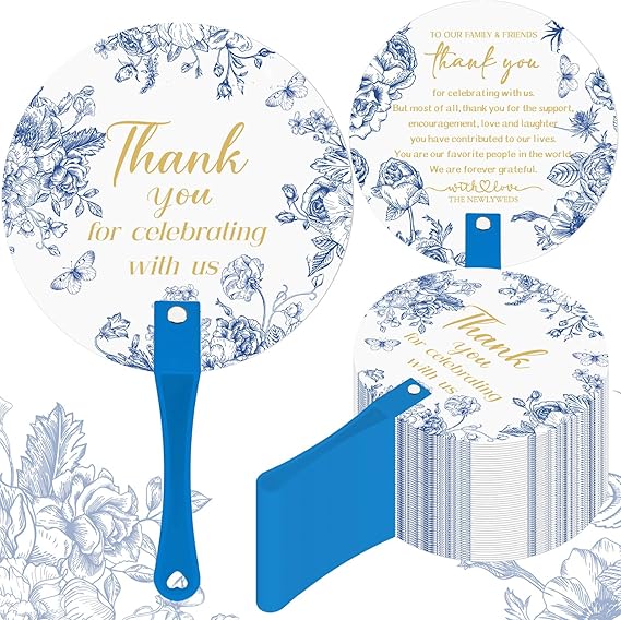 Amazon.com: CroBlissful 100 Pcs Wedding Hand Fans for Guests Bulk ...
