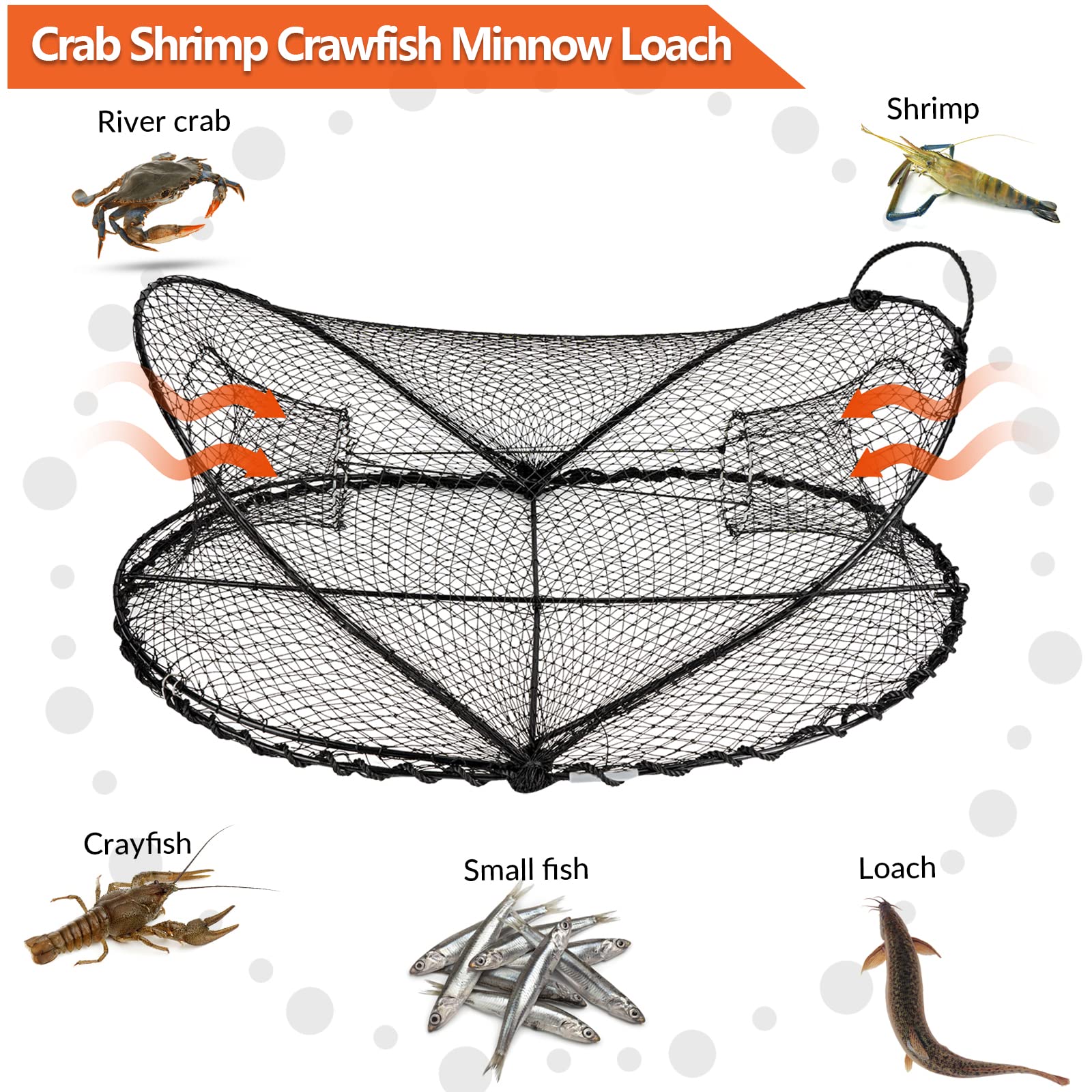 Snapklik.com : 2PCS Crawfish Trap, Crab Traps For Blue Crabs Crayfish ...
