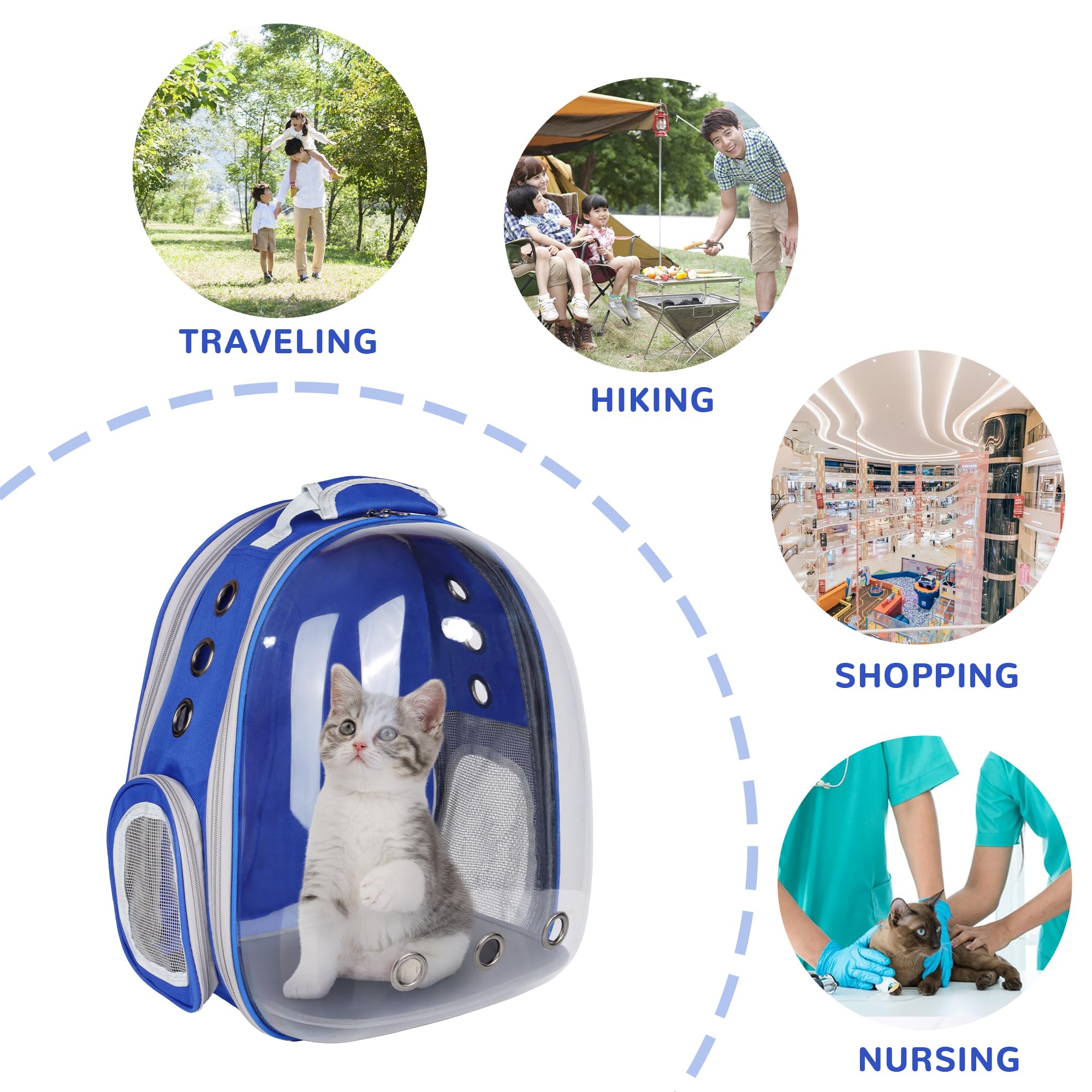 Snapklik.com : ELEVON Expandable Cat Backpack Bubble Carrier, Fit Up To ...