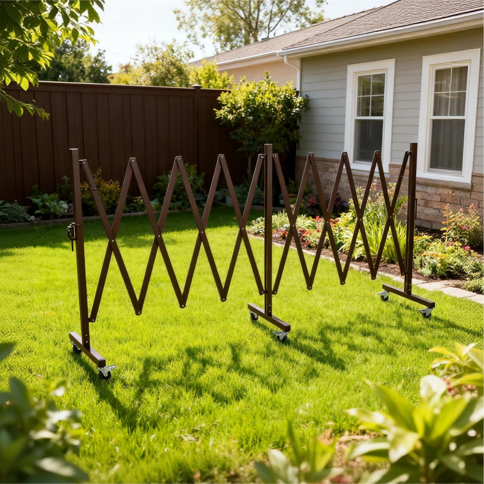 Snapklik.com : 16.4FT Expandable Driveway Gate Metal Retractable Fence ...