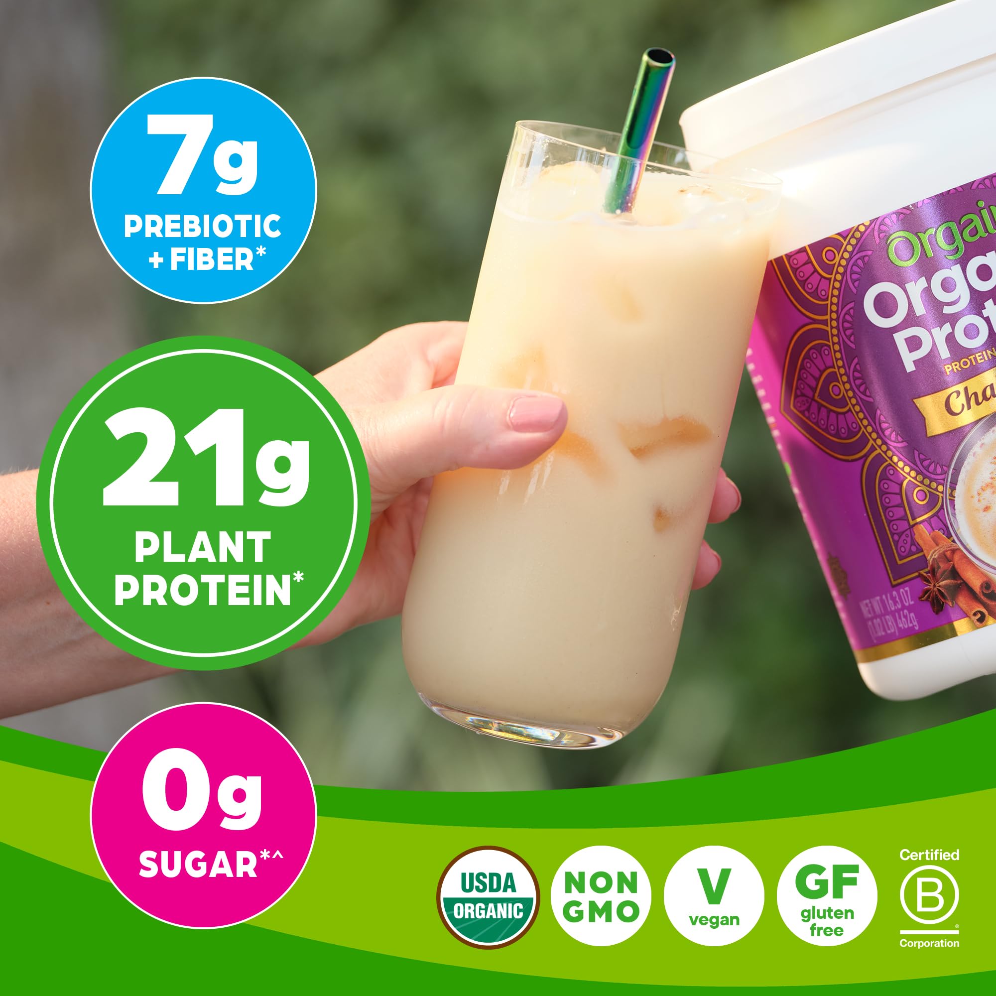 Snapklik.com : Organic Vegan Protein Powder, Chai Latte - 21g Plant ...