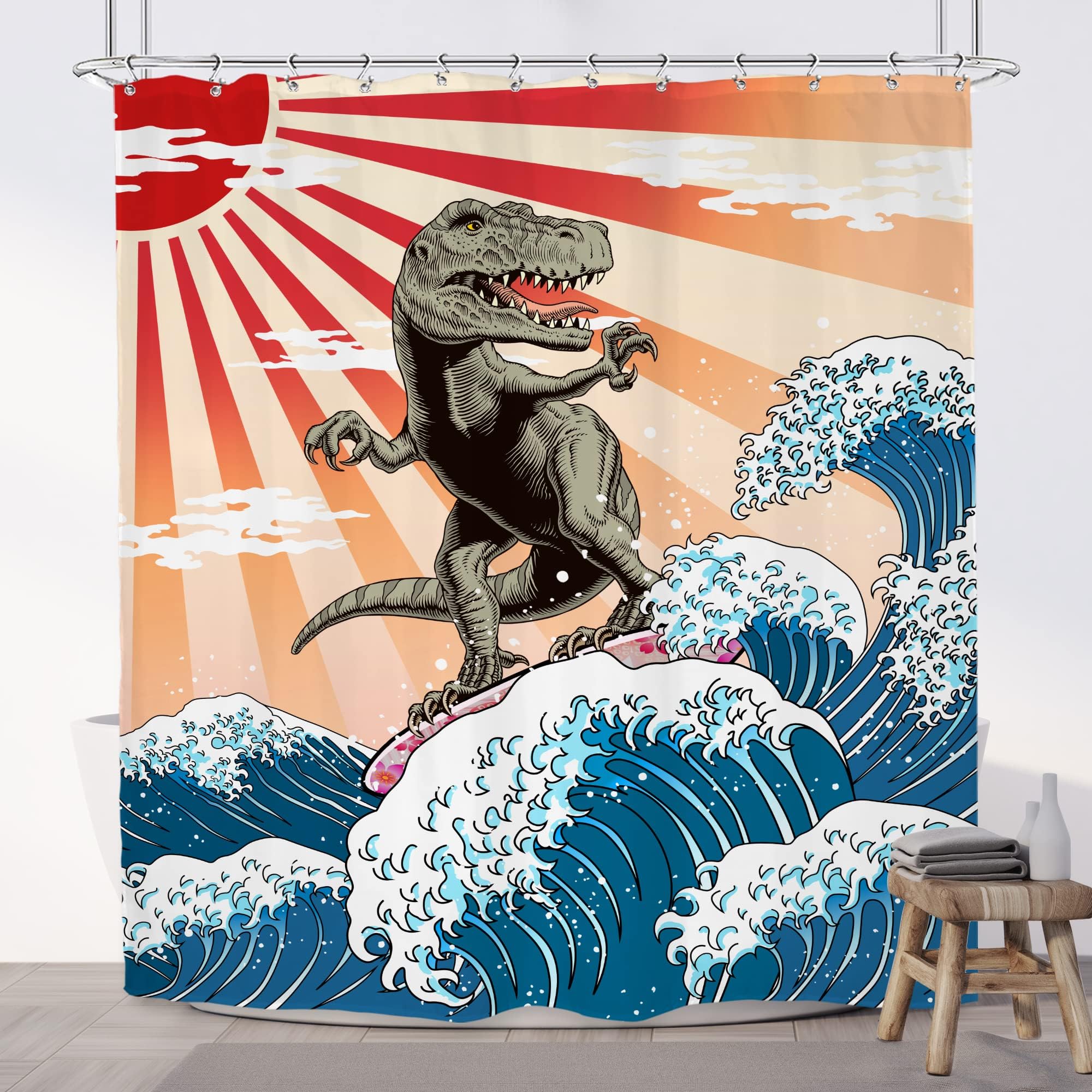 Amazon.com: Allenjoy 72" x 72" Funny Dinosaur Shower Curtain for ...