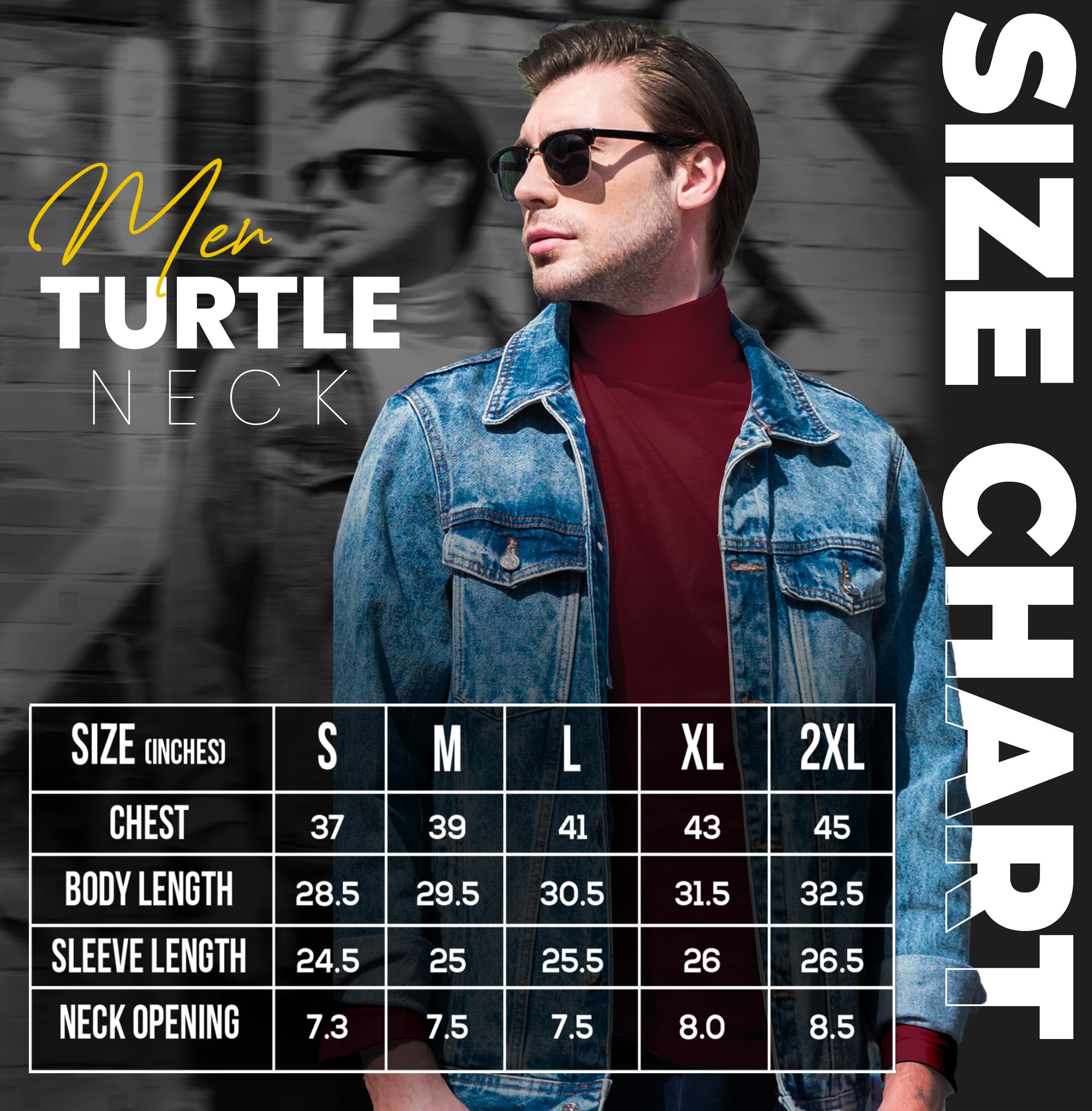 Snapklik.com : Utopia Wear Mens Turtleneck Slim Fit Lightweight ...