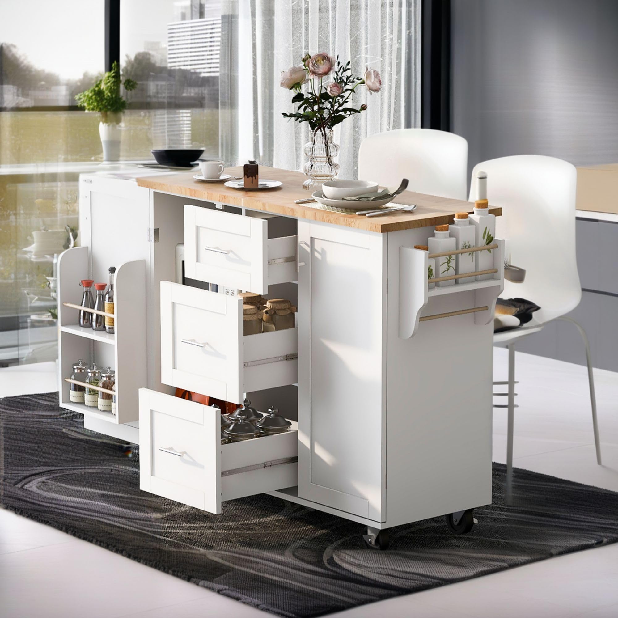 Snapklik.com : NicBex Rolling Kitchen Island