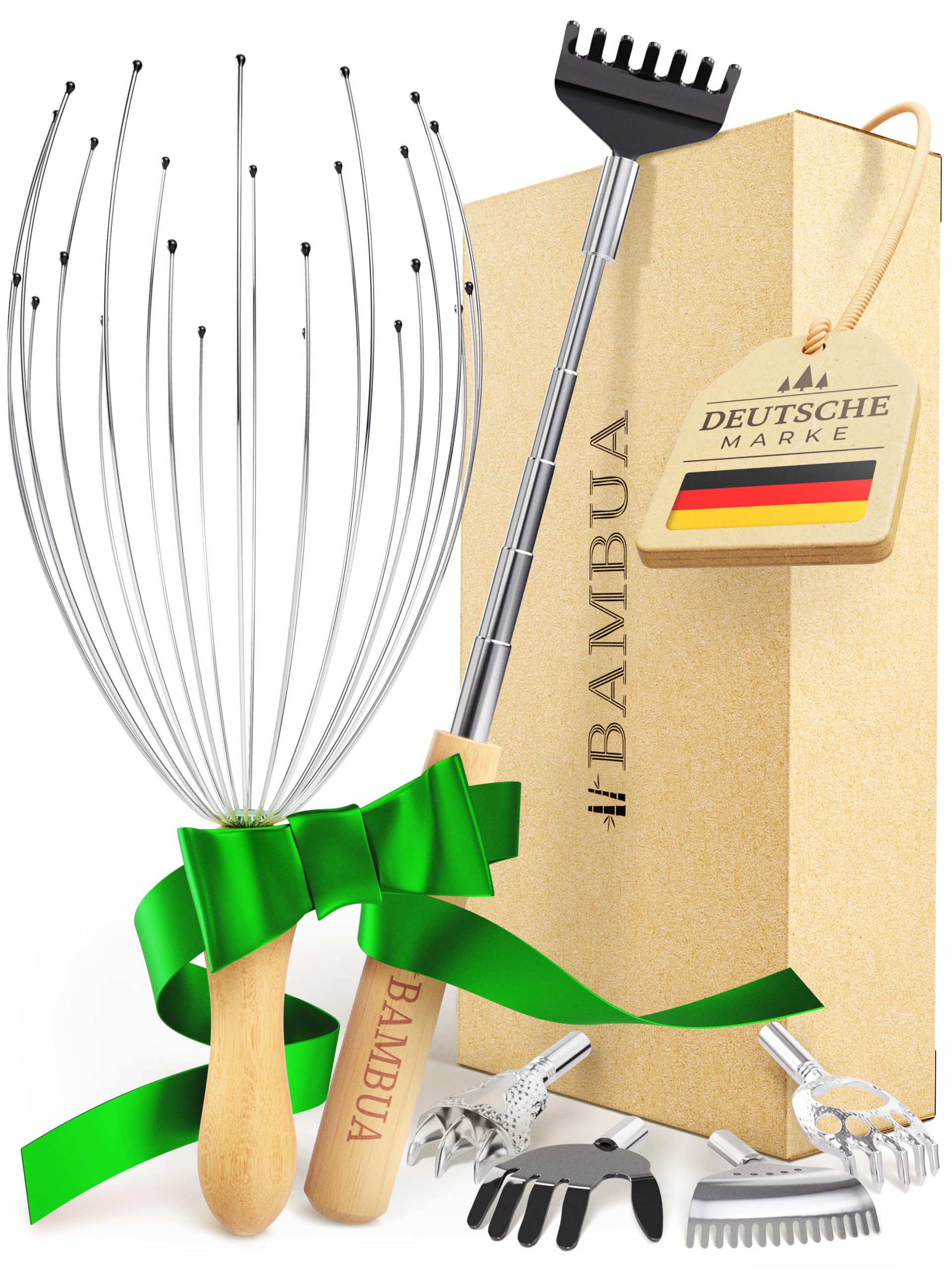 Kopfmassage Spinne & Rückenkratzer Set für nachhaltige Entspannung ...