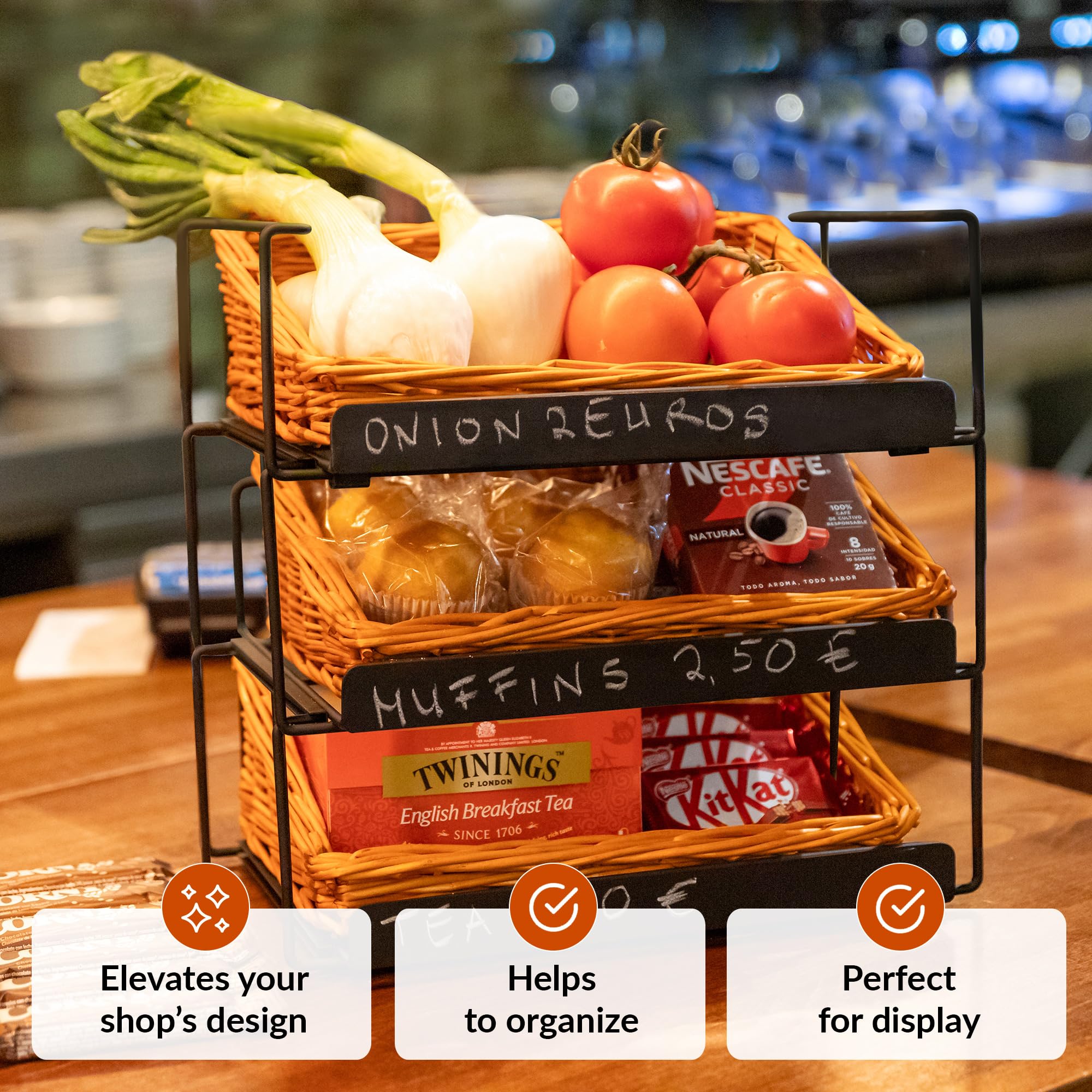 Food Stand With Baskets Member's Mark 3 Tier Basket Stand Sam's Club