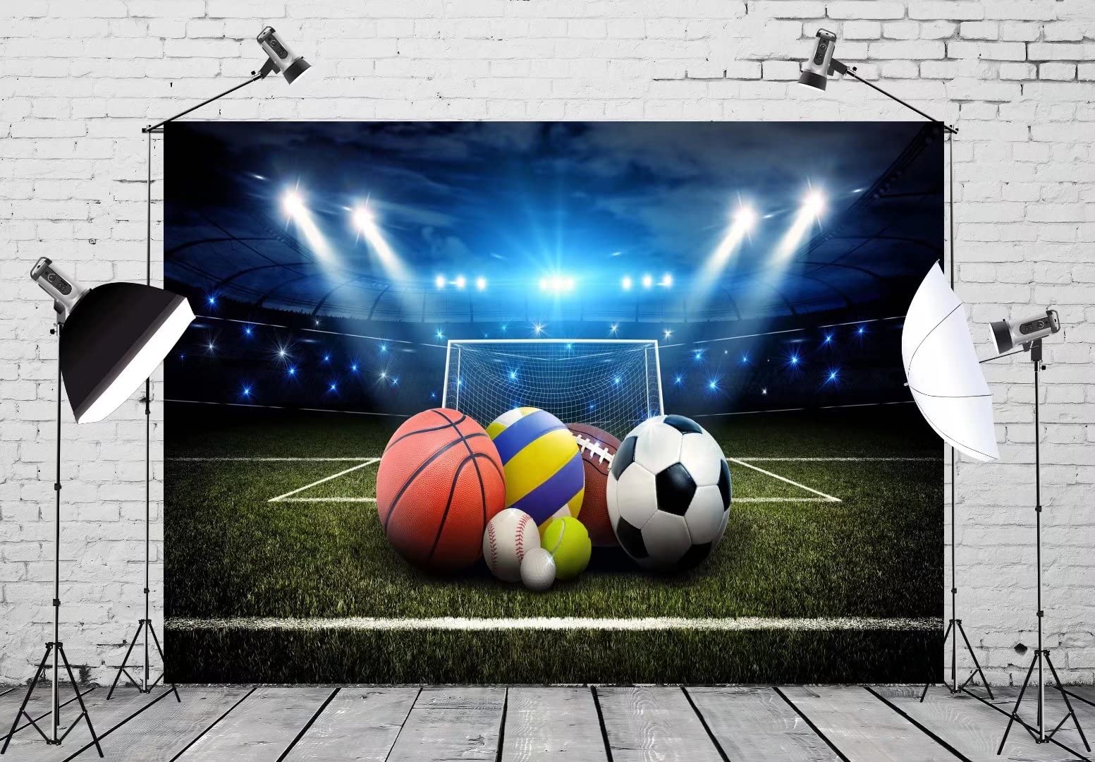 Sports Themed Photography Backdrops Basketball Balloon Arch