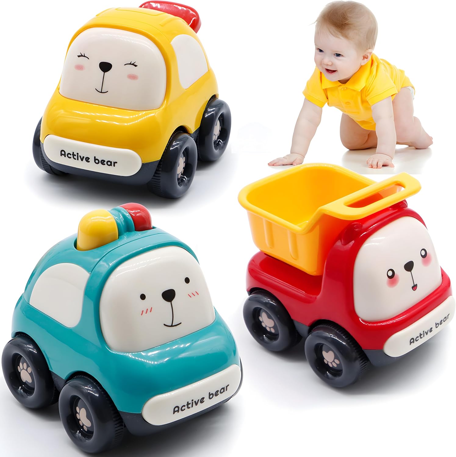MOONTOY Baby Toy Car for 1 Year Old Boy Birthday Gifts, Push Car Toy ...