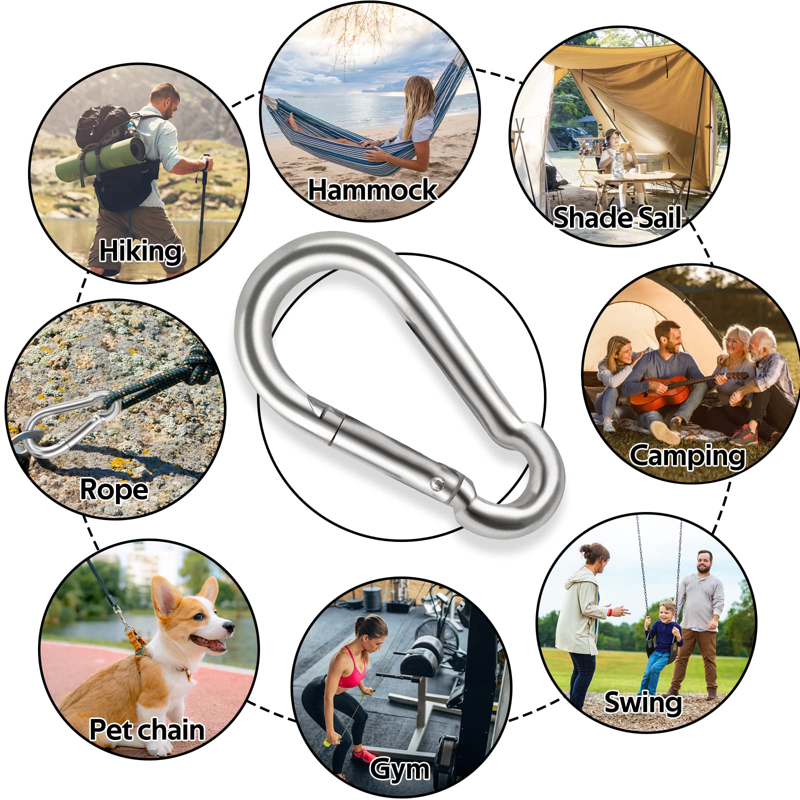 Snapklik.com : Acquwistach Carabiner Clips Heavy Duty 2 Pack 4 ...