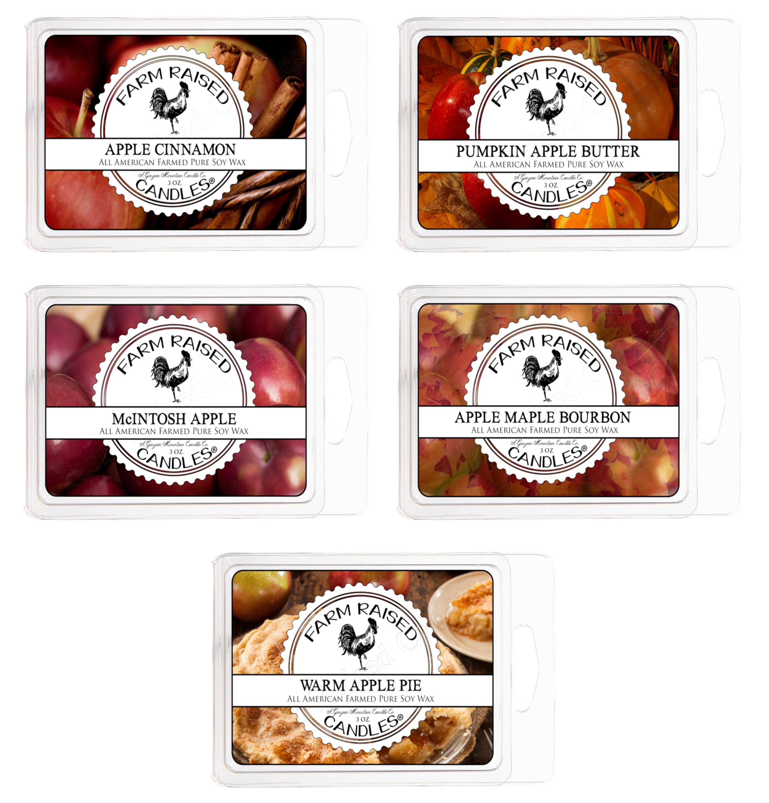Amazon.com: Farm Raised Candles Apple Wax Melts Variety 5 Pack 16 ...