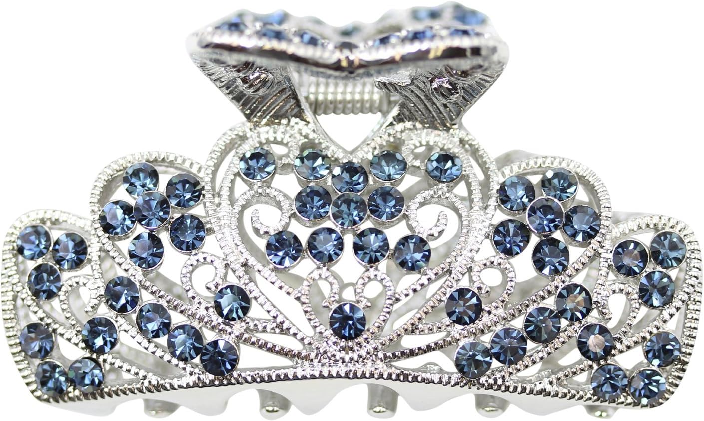 Amazon.com : kilofly 3pc Women's Rhinestone Crystal Large Clip Claw ...